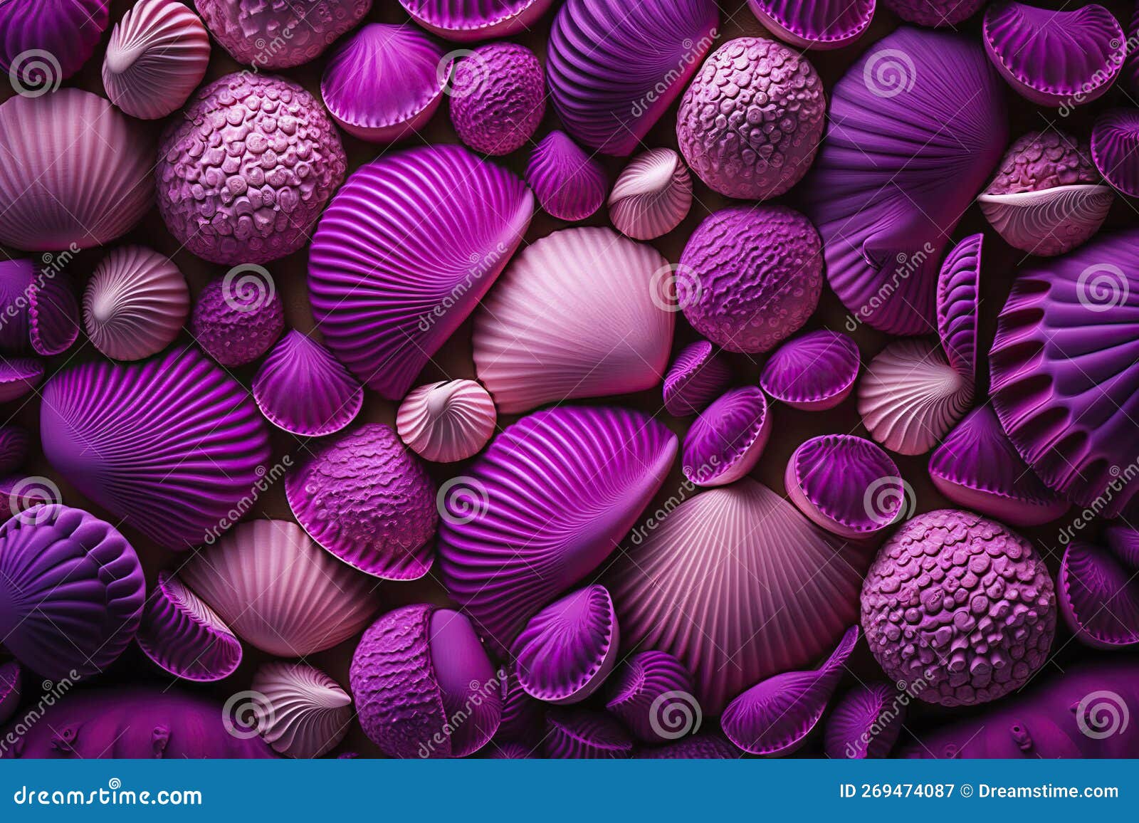 Background of Purple Seashells. Generative AI Stock Illustration ...