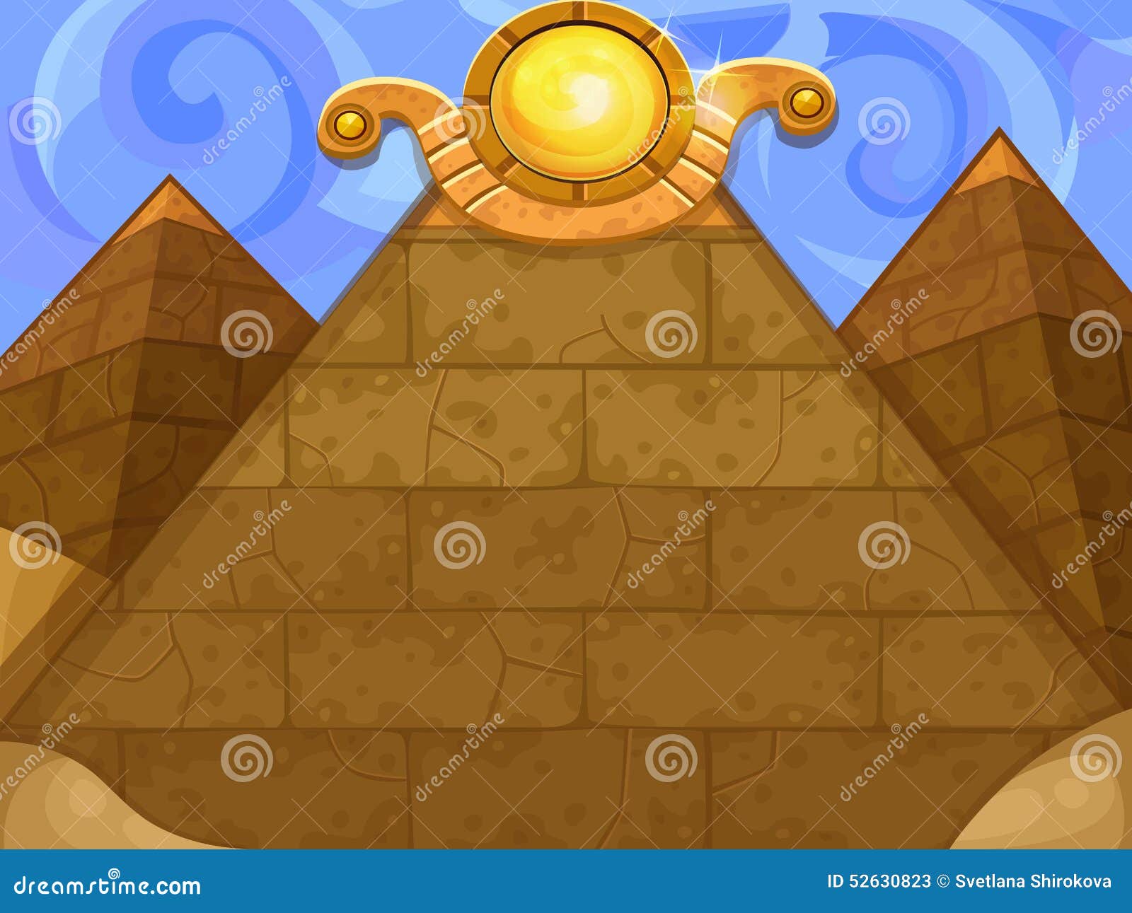 Background pyramids stock vector. Illustration of gold - 52630823