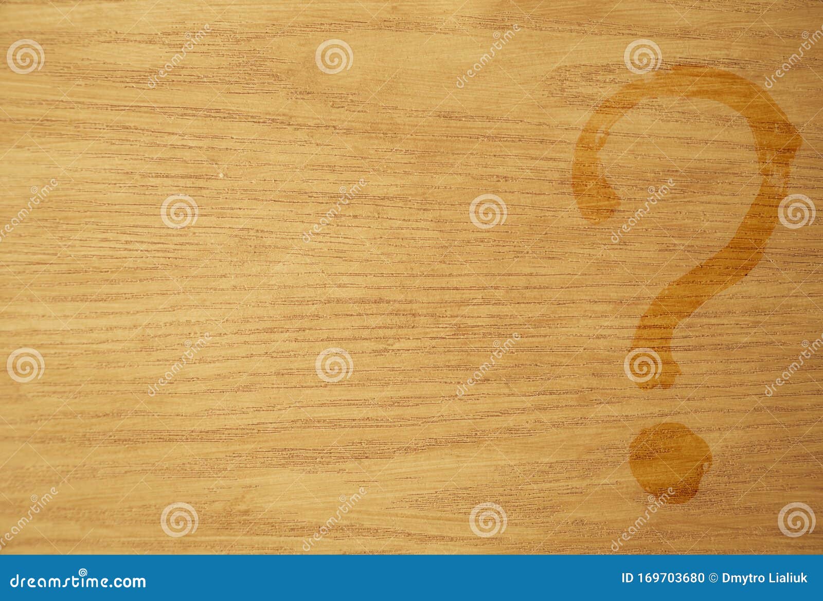 Background. Question Mark Painted on Wood. Light Brown Stock Photo ...