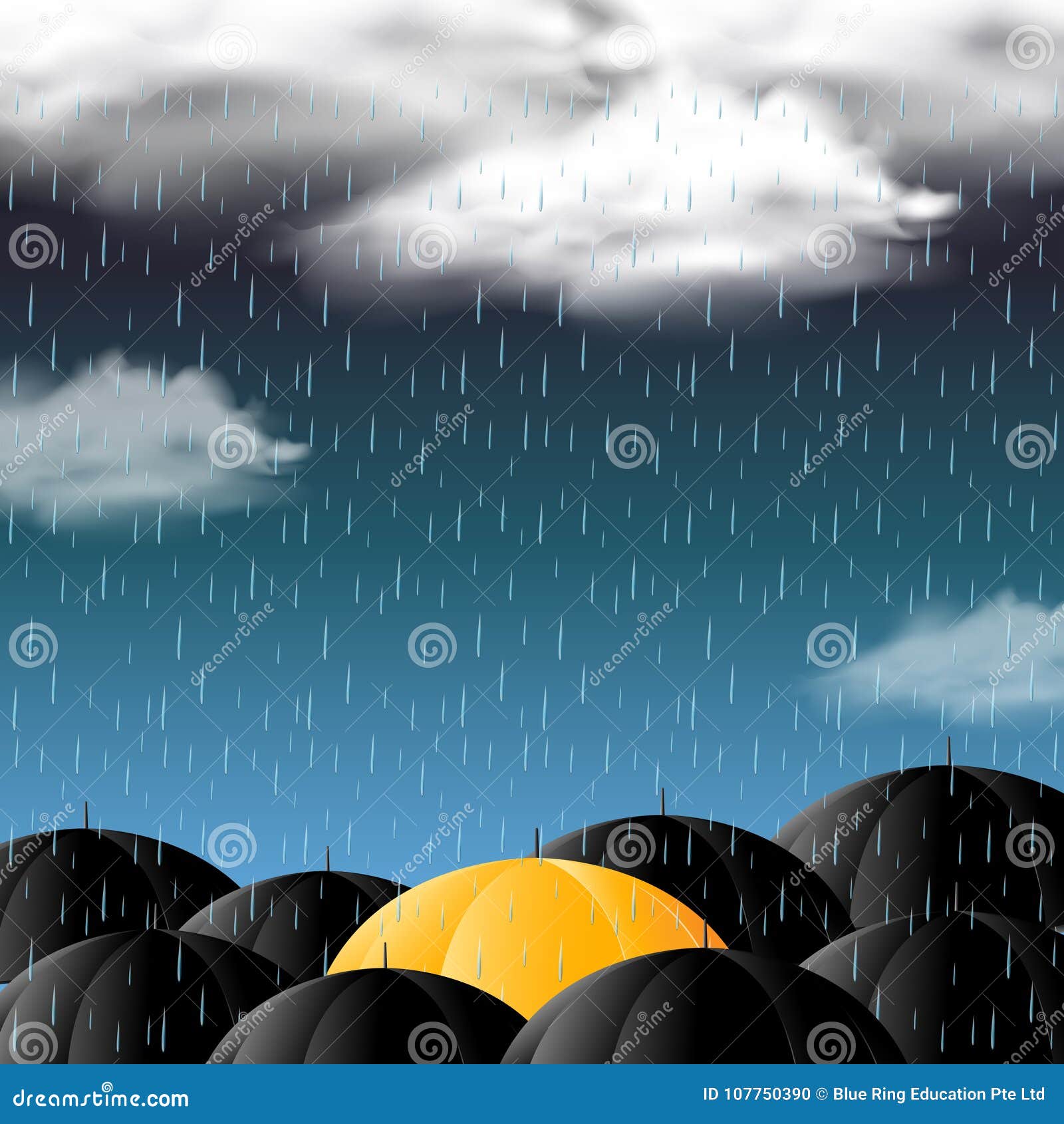 Background with Rain in Dark Sky Stock Vector - Illustration of night ...