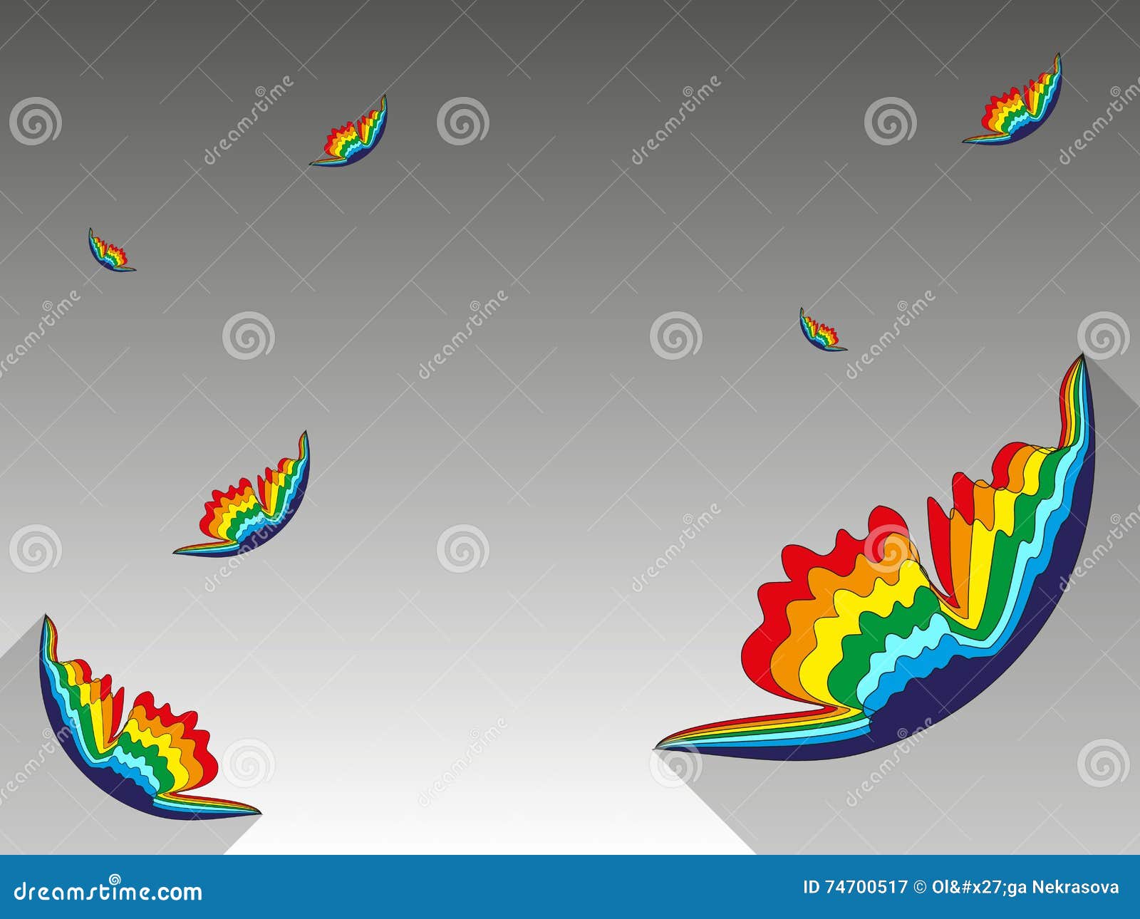 Background with Rainbow Butterflies Stock Vector - Illustration of ...