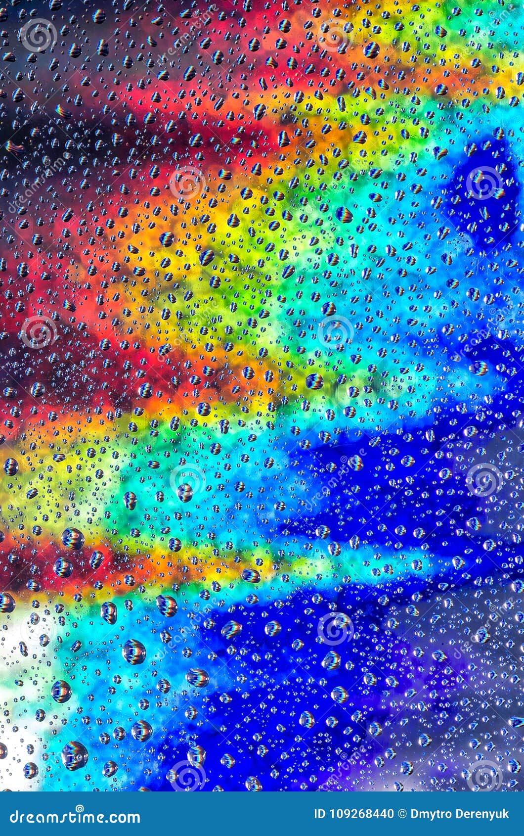 Background of a Rainbow of Water Droplets Stock Photo - Image of purple ...