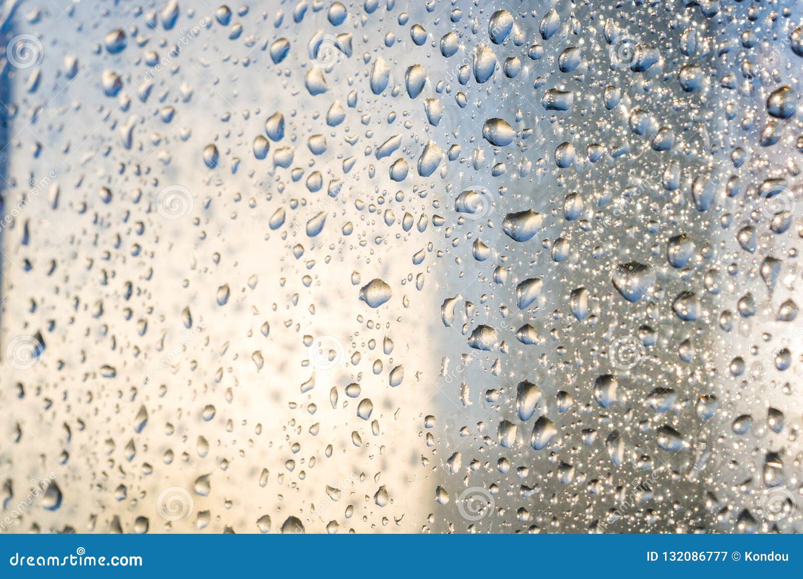 Background of Raindrops on Window Glass, Close Up Stock Image - Image ...