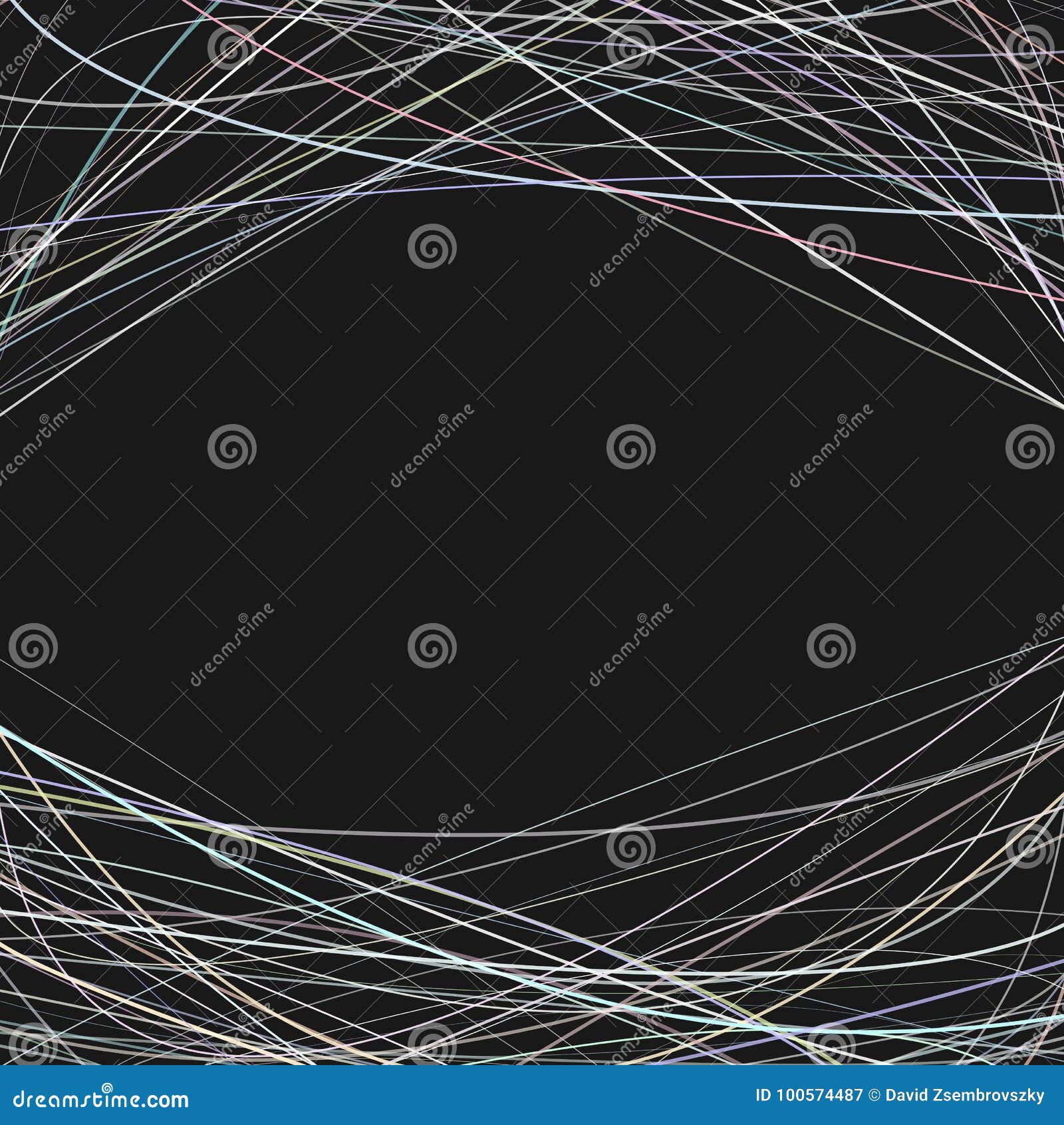 Background with Random Curved Lines in Colorful Tones at the Top and ...