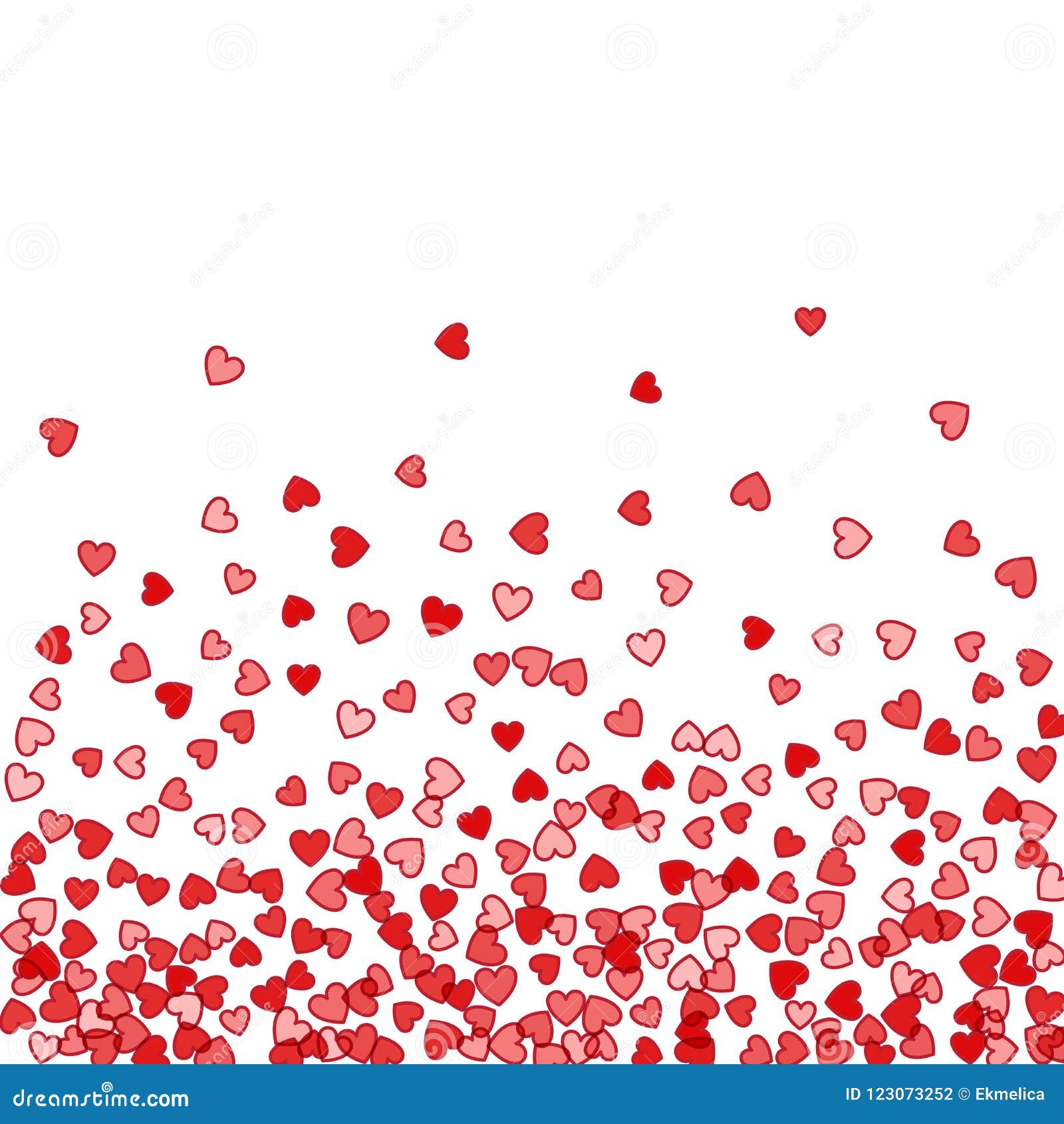 Background of Random Falling Hearts Stock Vector - Illustration of ...