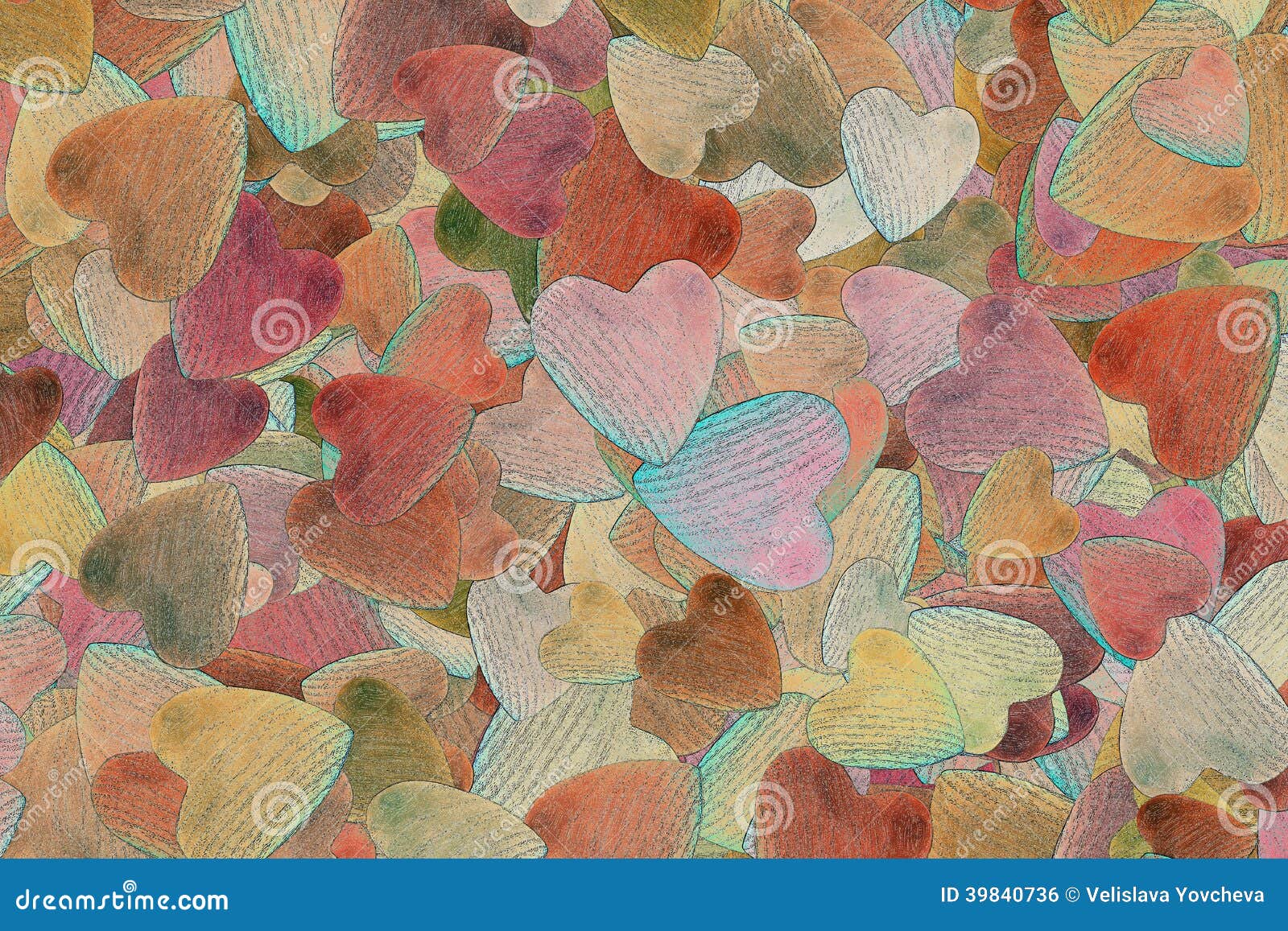 Background of Randomly Scattered Hearts Stock Illustration ...