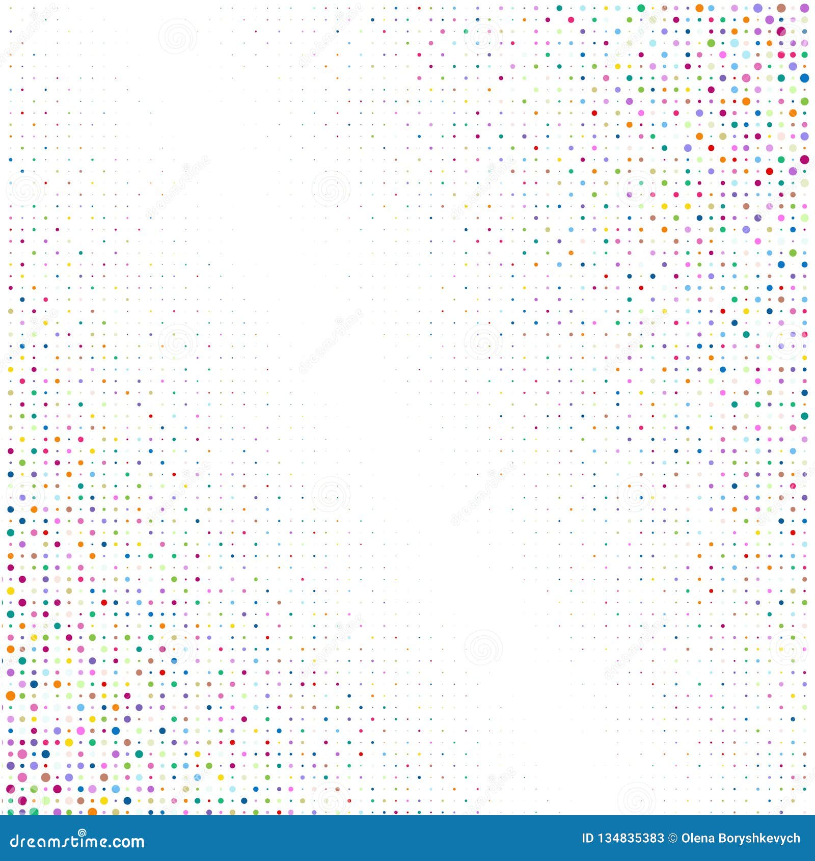 Background of Raster Semitone Multicolored Dots on White. Stock Vector ...