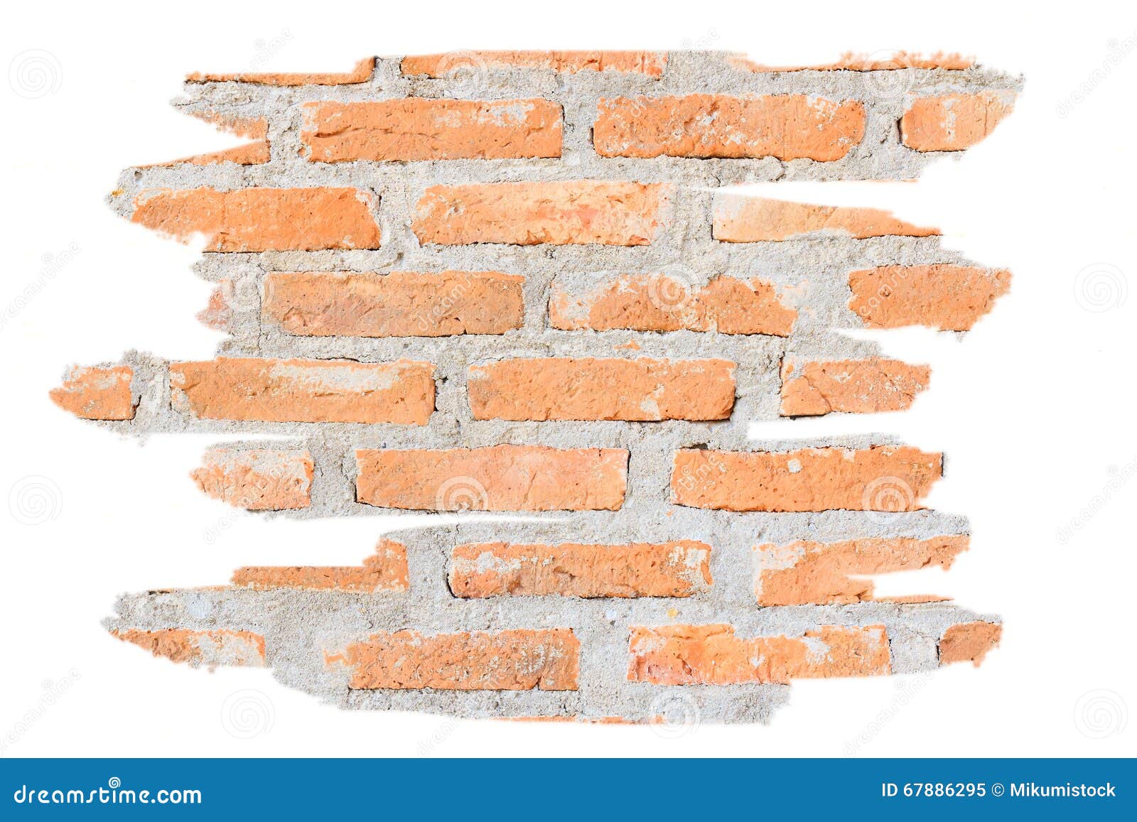 Background of Raw Brick Wall Stock Image - Image of concrete, cement ...