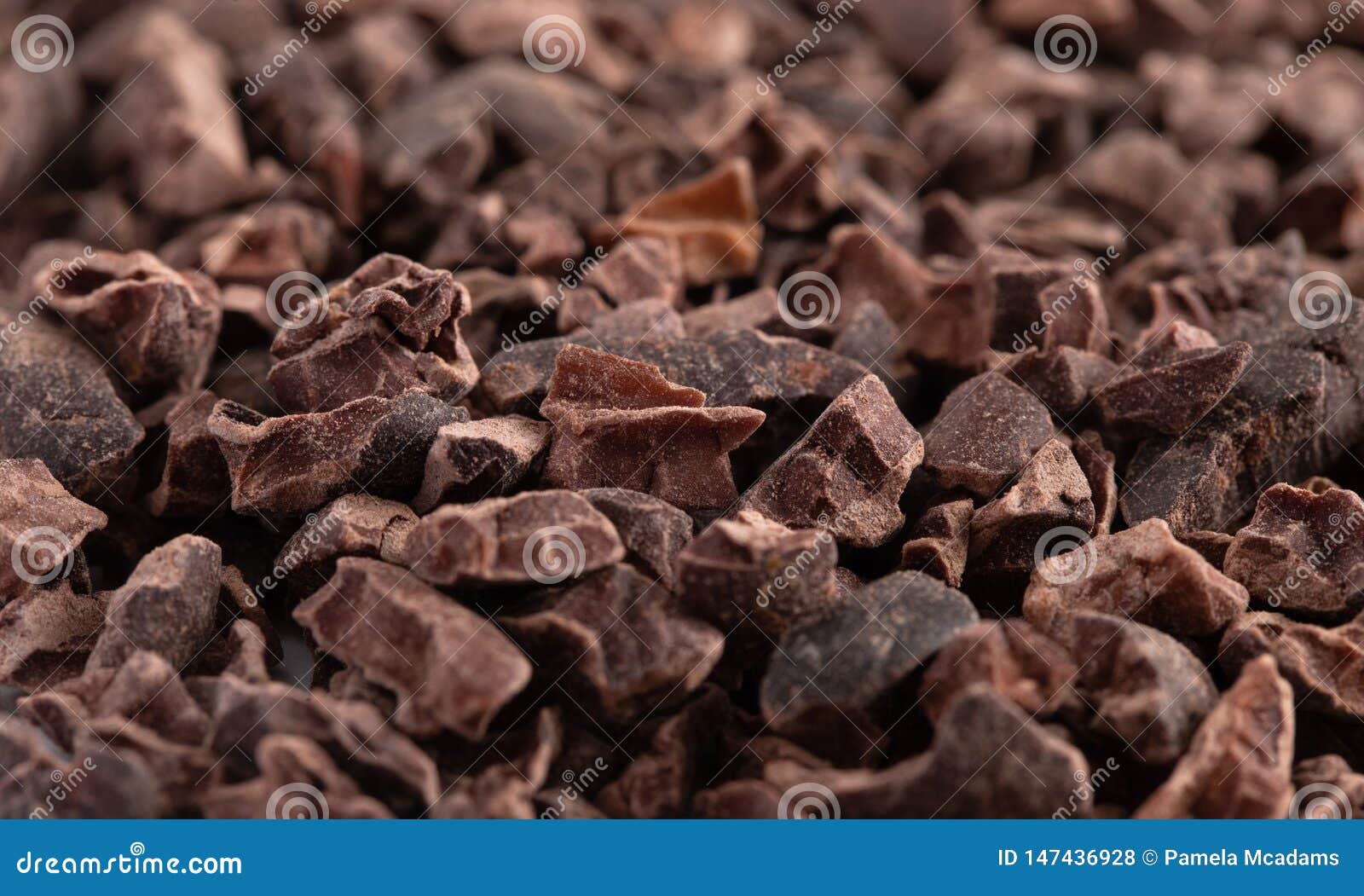 Background of Raw Chocolate NIbs Stock Photo - Image of crushed, close ...