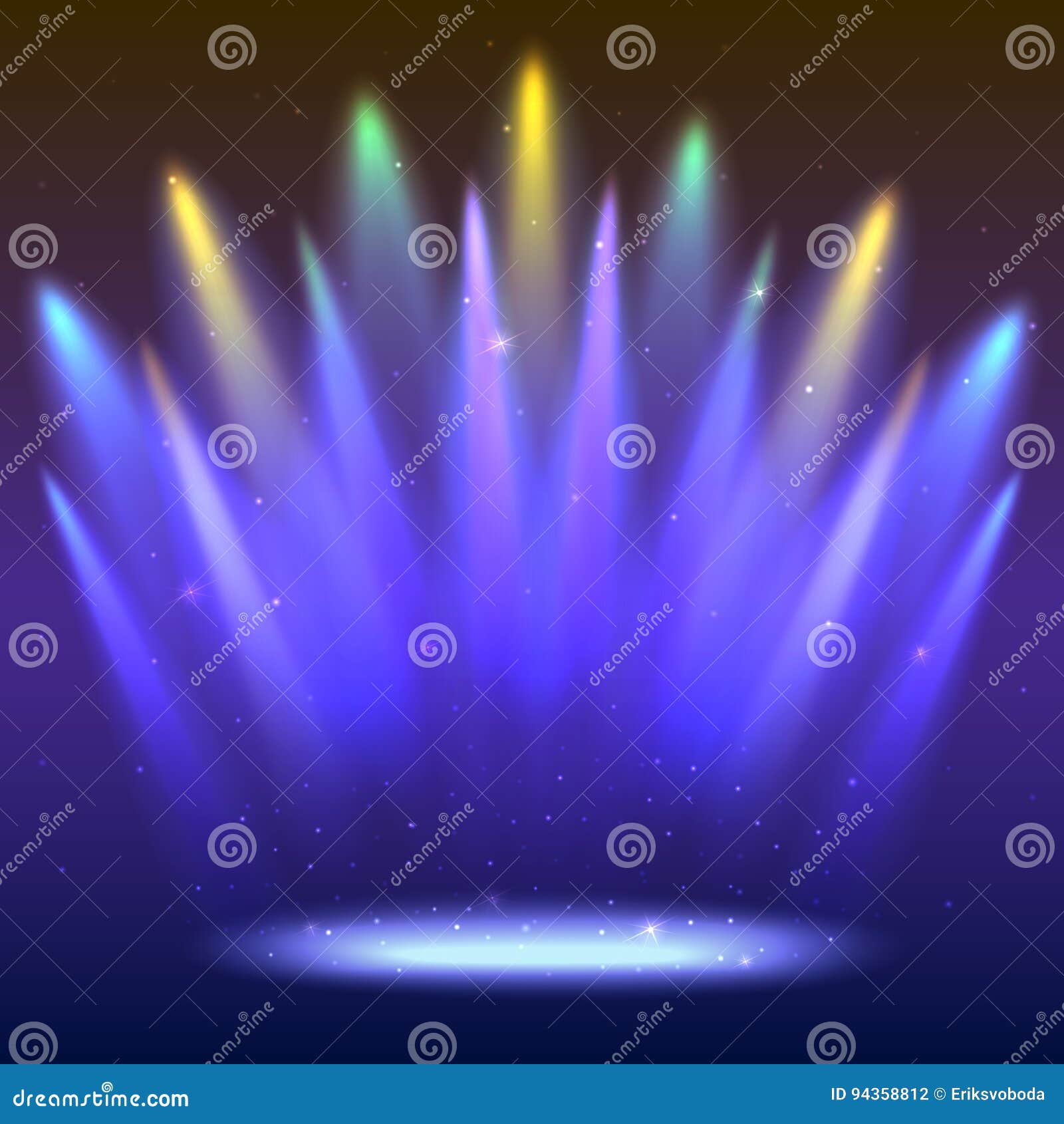 Background with Rays of Light from the Colored Spotlights. Bright ...