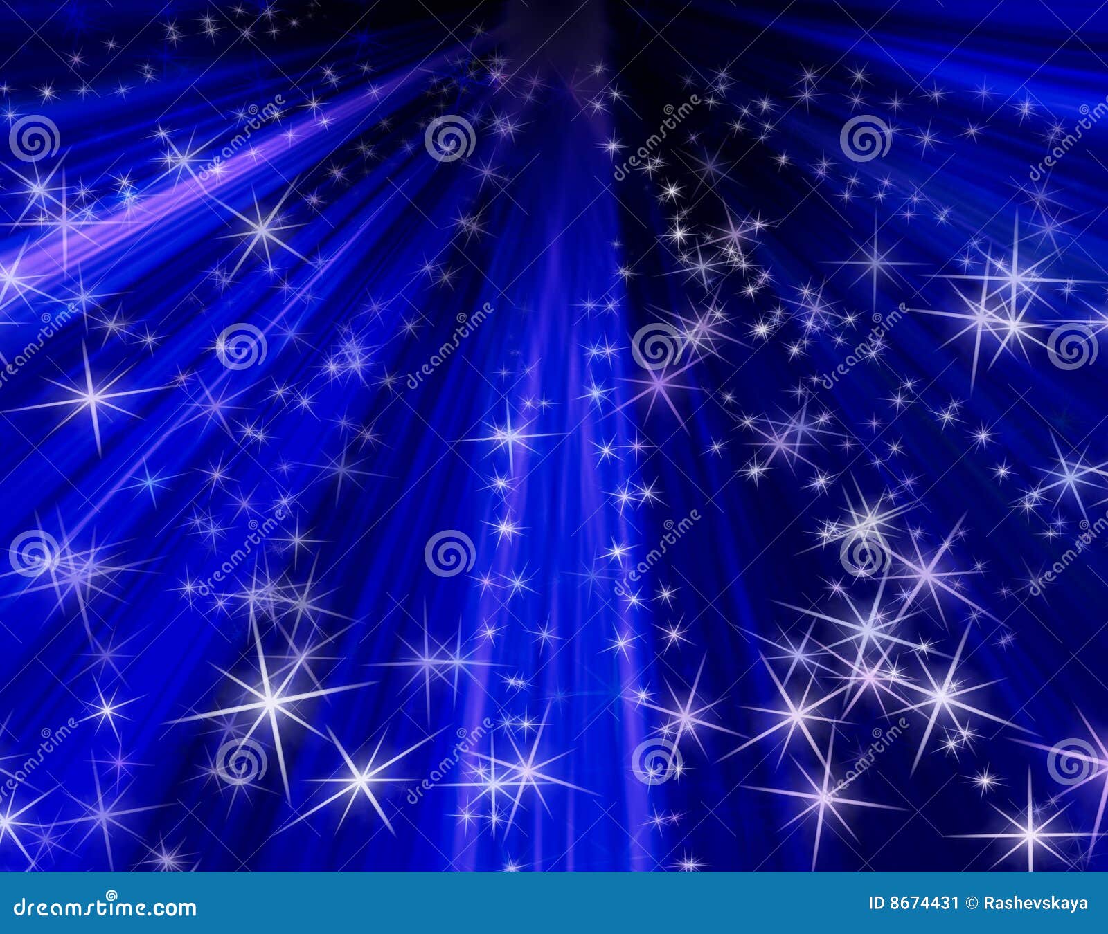 Background with Rays and Stars Stock Illustration - Illustration of ...