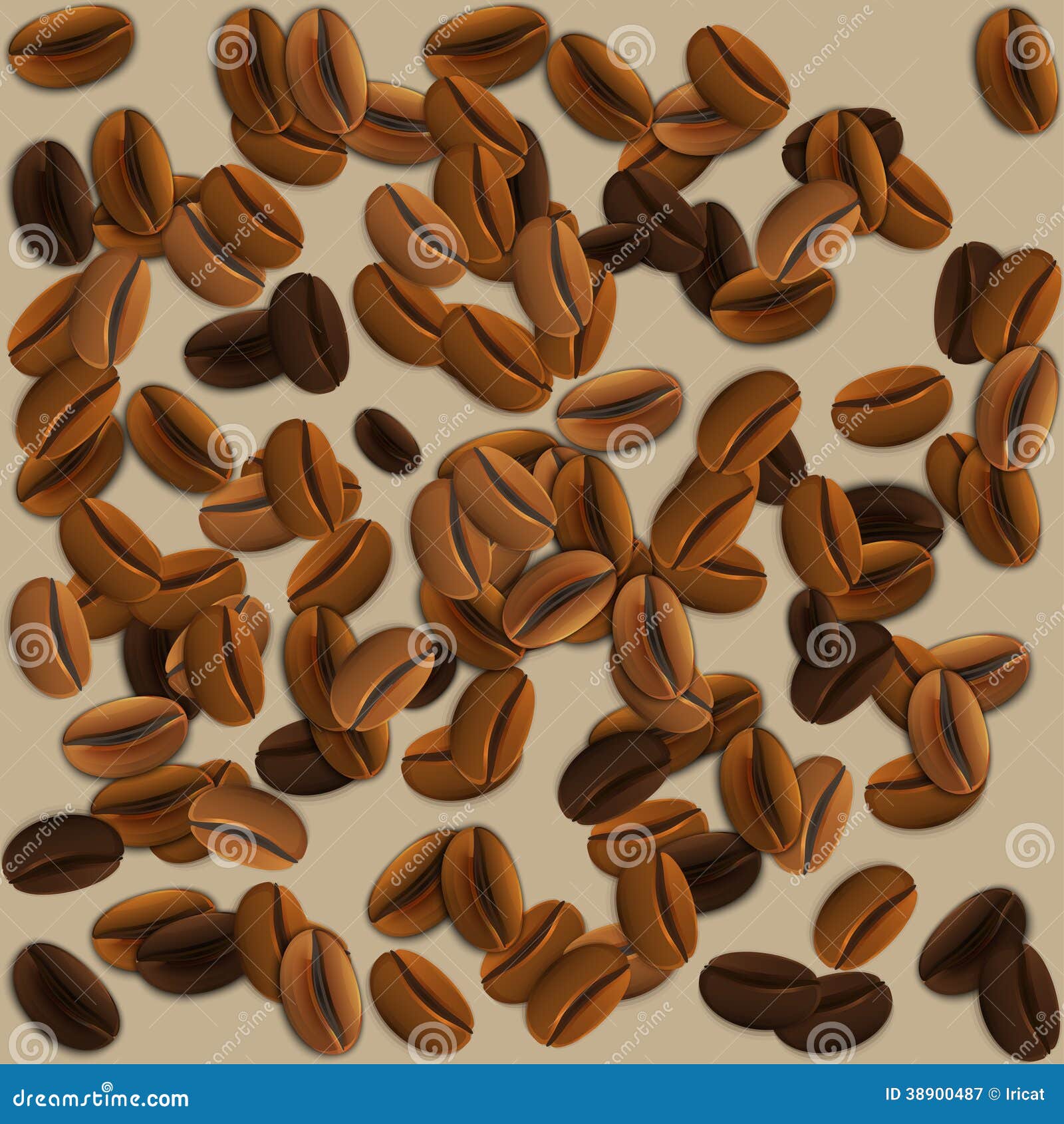 Background with Realistic Coffee Beans. Stock Vector - Illustration of ...