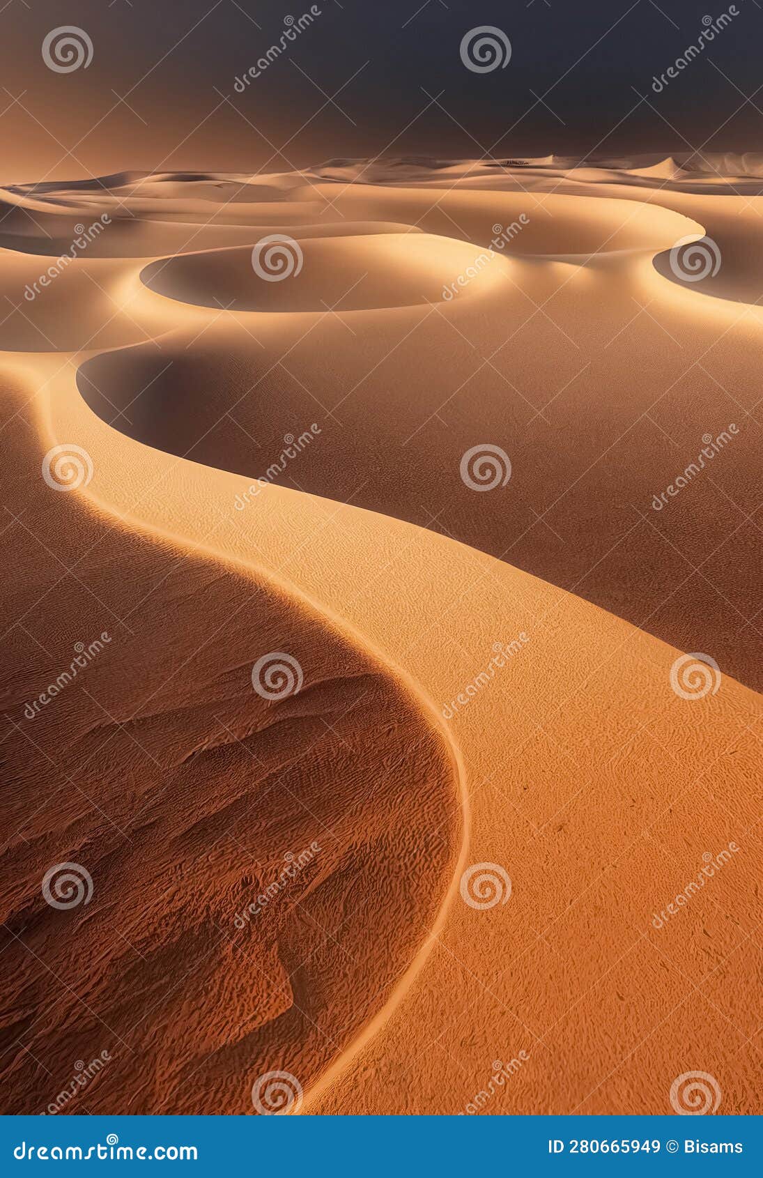 Background with Realistic Sand Dunes. Dry Hot Climate, Arid Environment ...