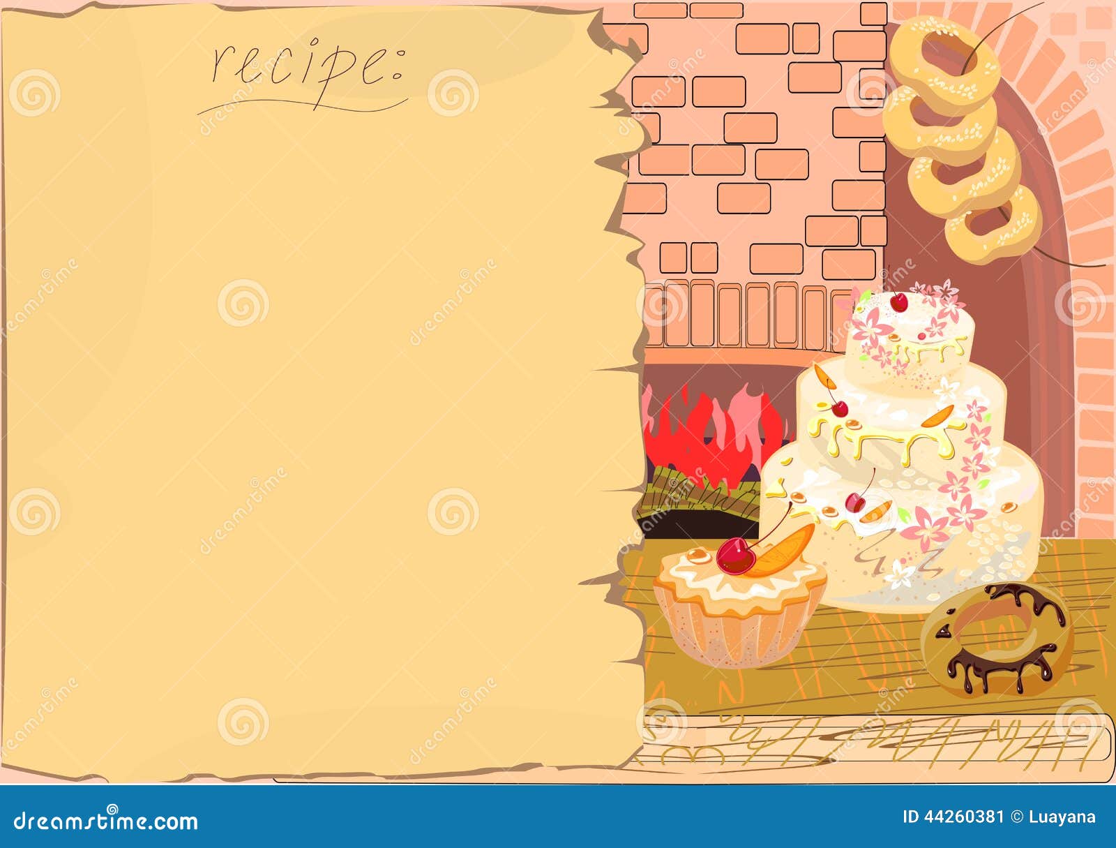 Background with the recipe stock vector. Illustration of background ...