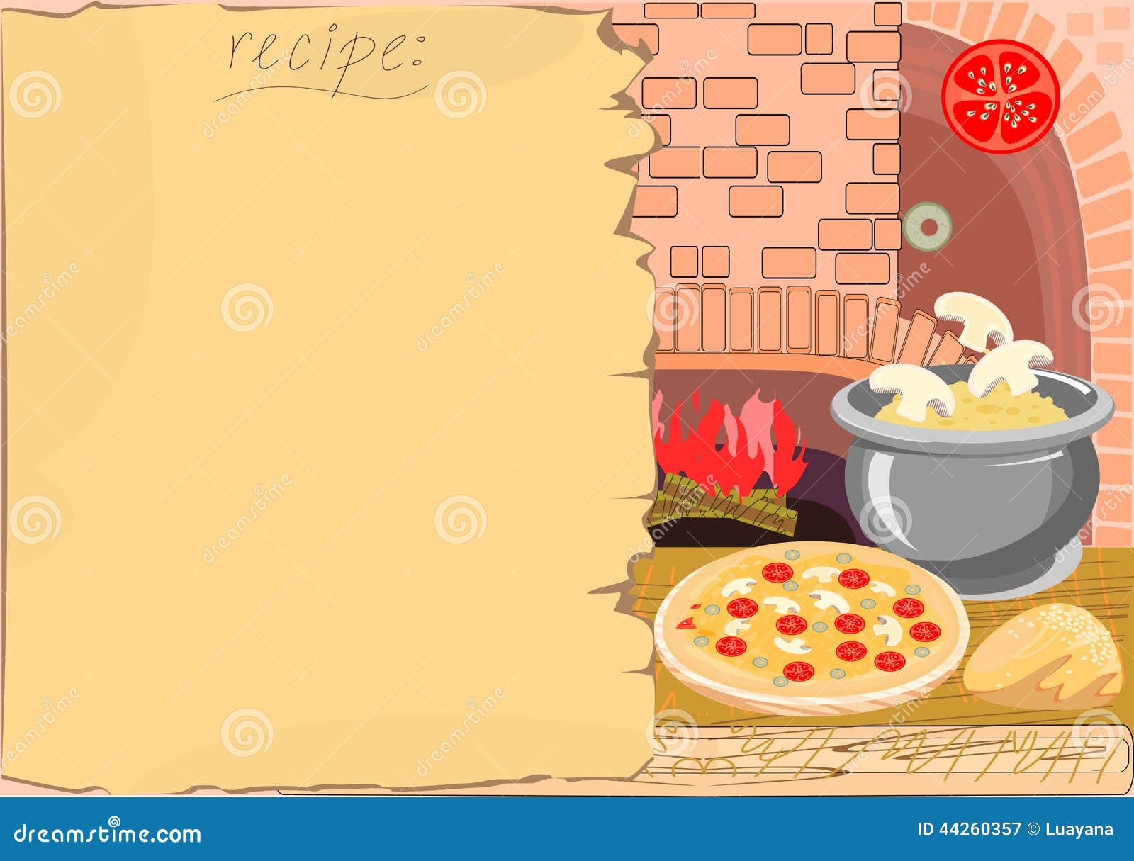 Background with the recipe stock vector. Illustration of menu - 44260357