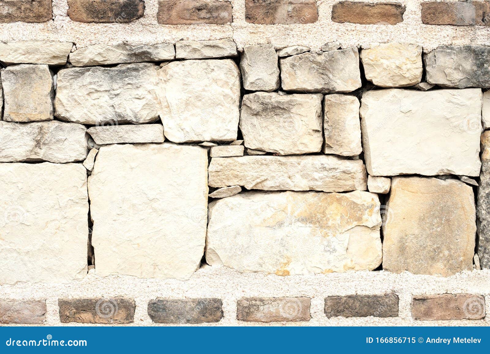Background of Rectangular Stones Built into the Wall Large and Small ...