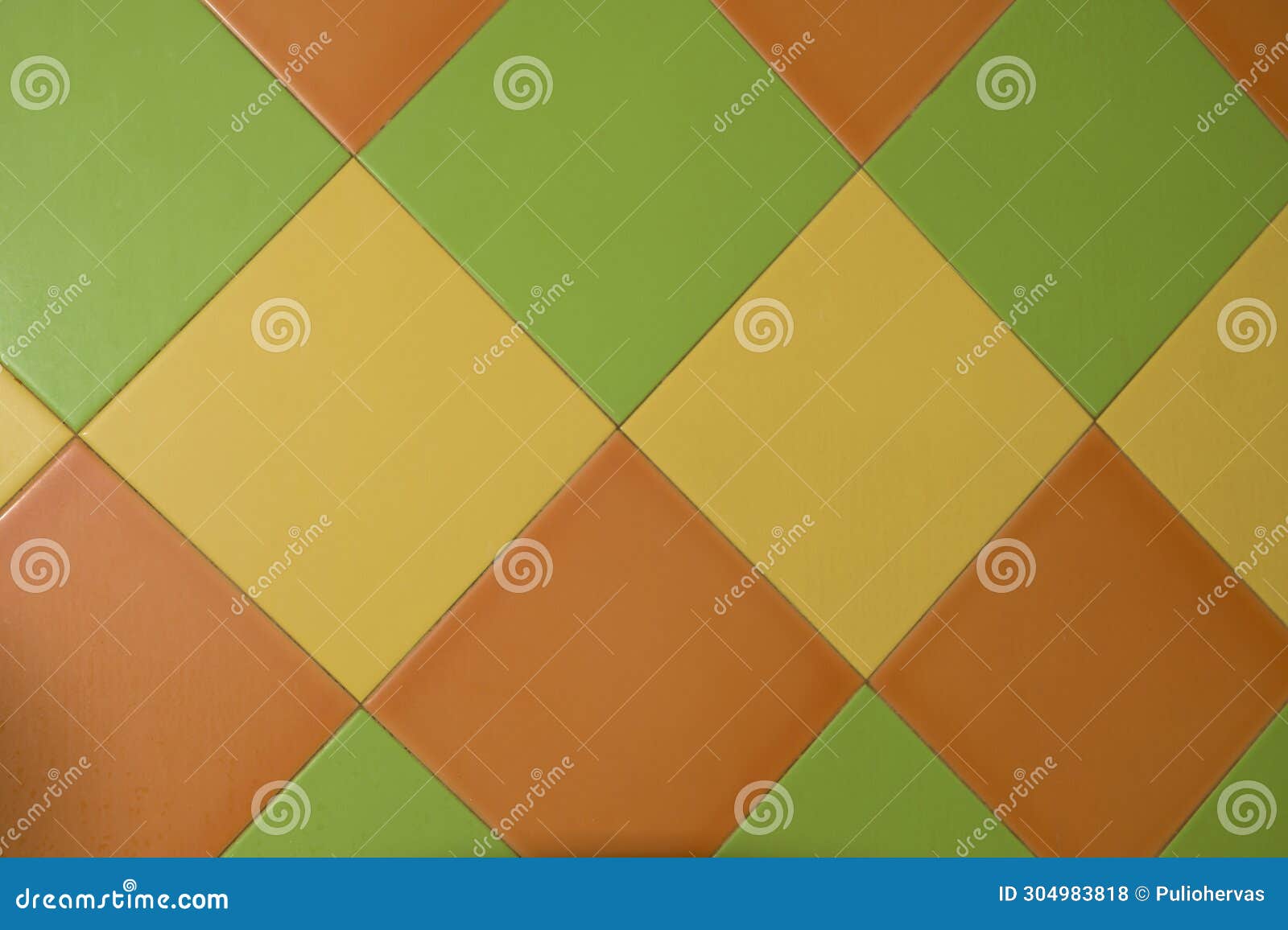 Background of Rectangular Tiles in a Triangle of Green, Yellow, Orange ...