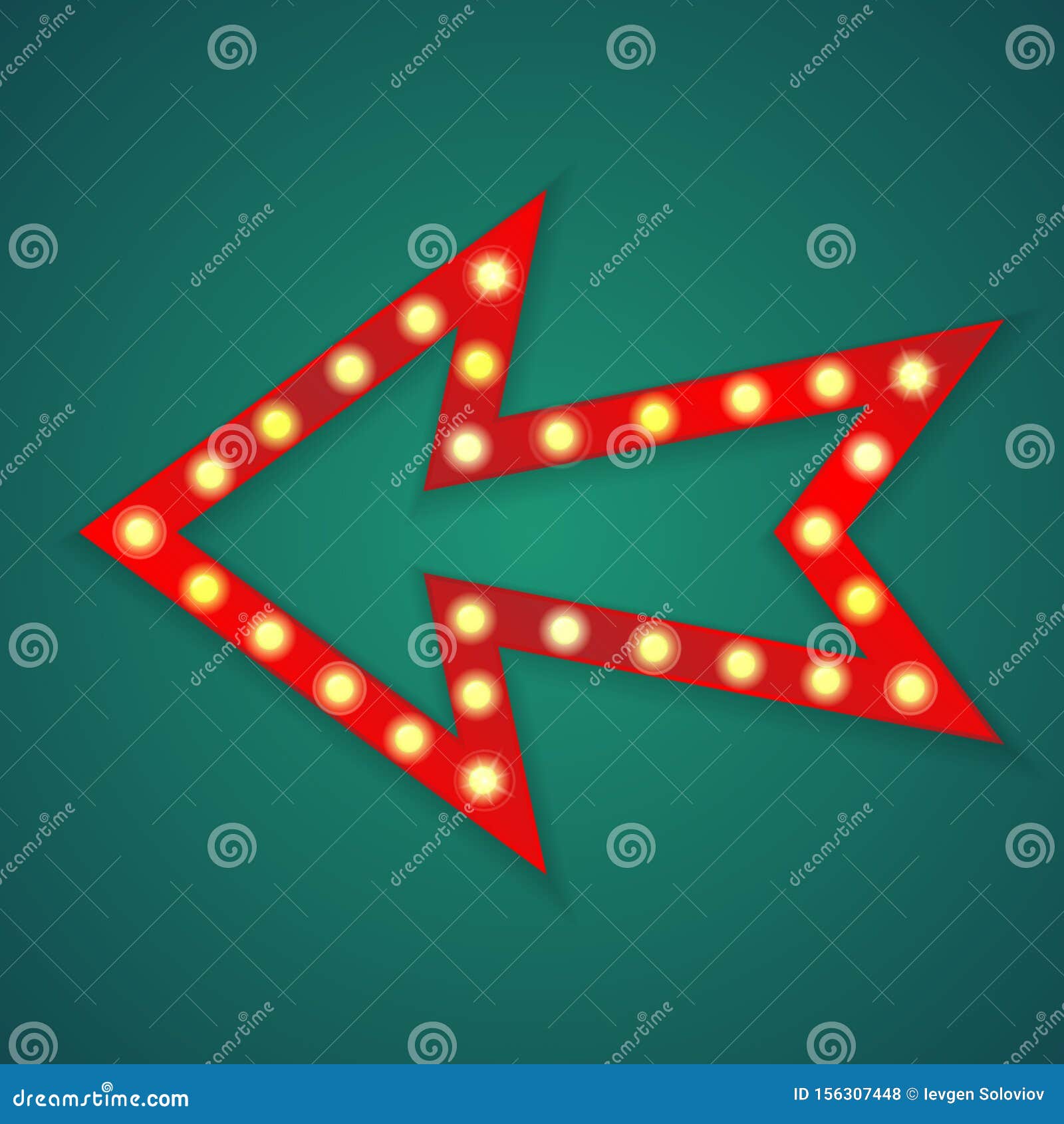 Red Light Arrow Frame Background Stock Vector - Illustration of banner ...