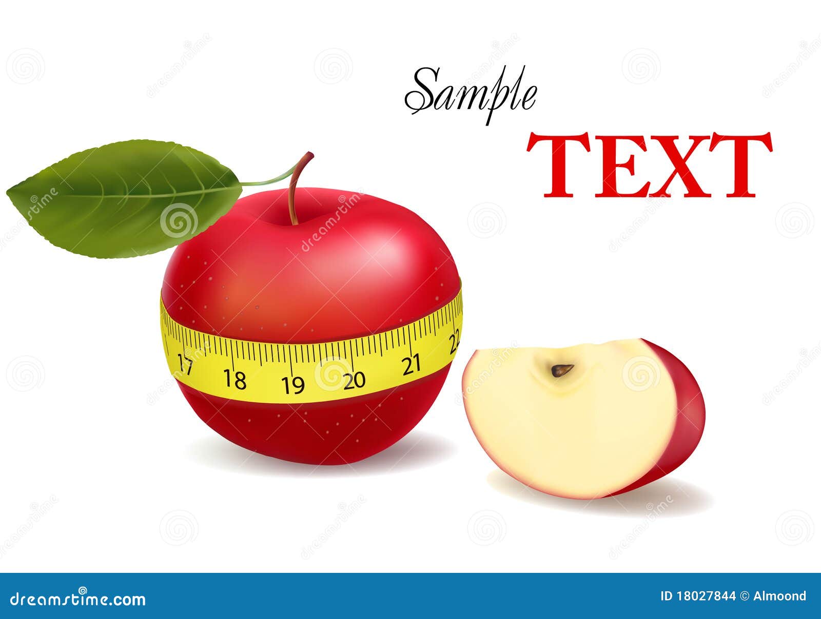 Background with Red Apple Measured the Meter. Stock Vector ...