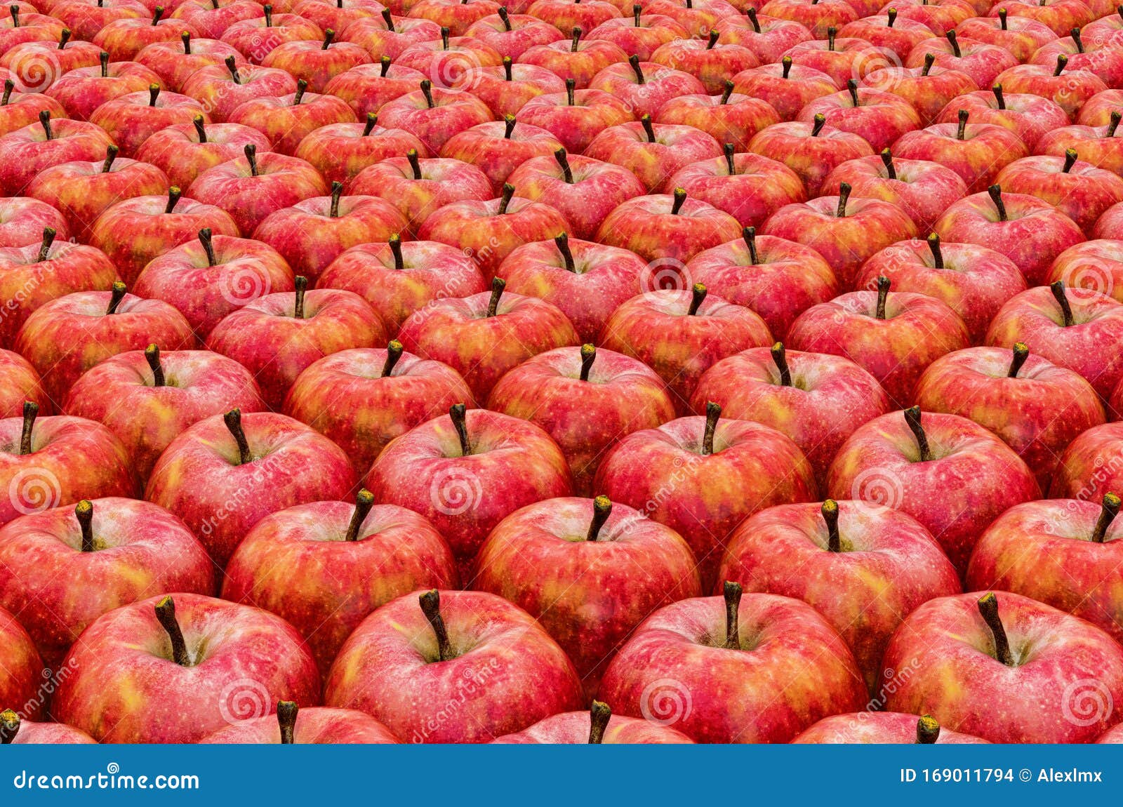 Background from Red Apples with Realistic Texture, 3D Rendering Stock ...