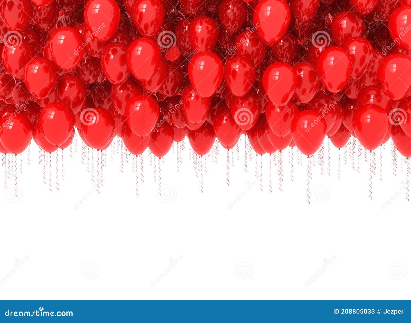 Background of Red Balloons Isolated on White Stock Image - Image of ...