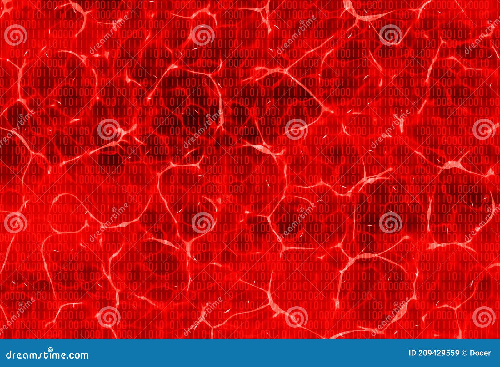 Background of Red Blood Cells with Digital Code Stock Illustration ...