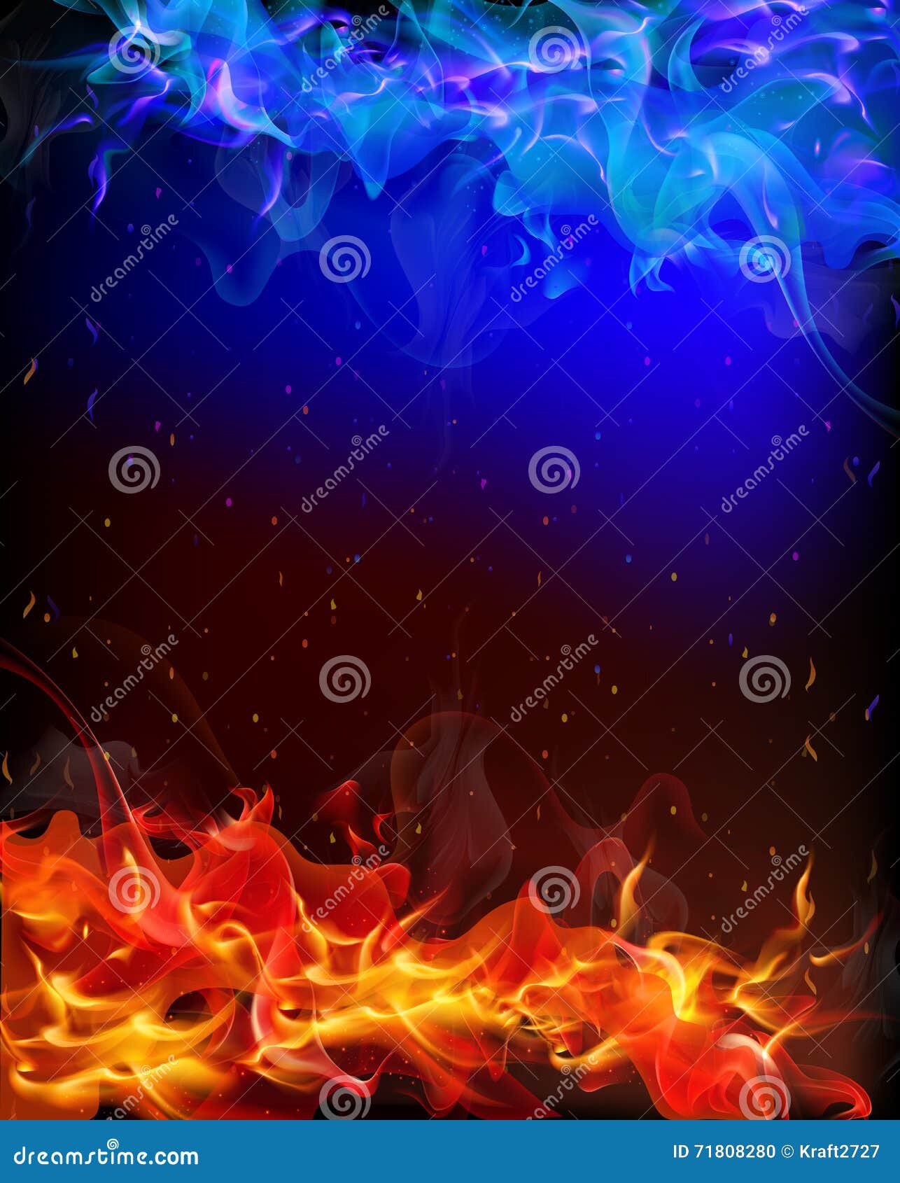 Background of Red and Blue Fire Stock Vector - Illustration of fossil ...