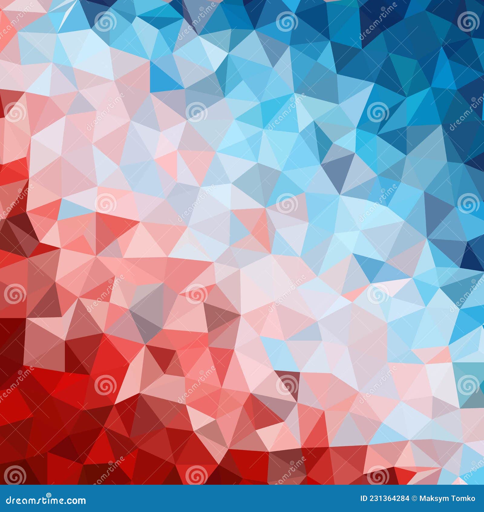 Background of Red, Blue Geometric Shapes. Seamless Mosaic Pattern ...