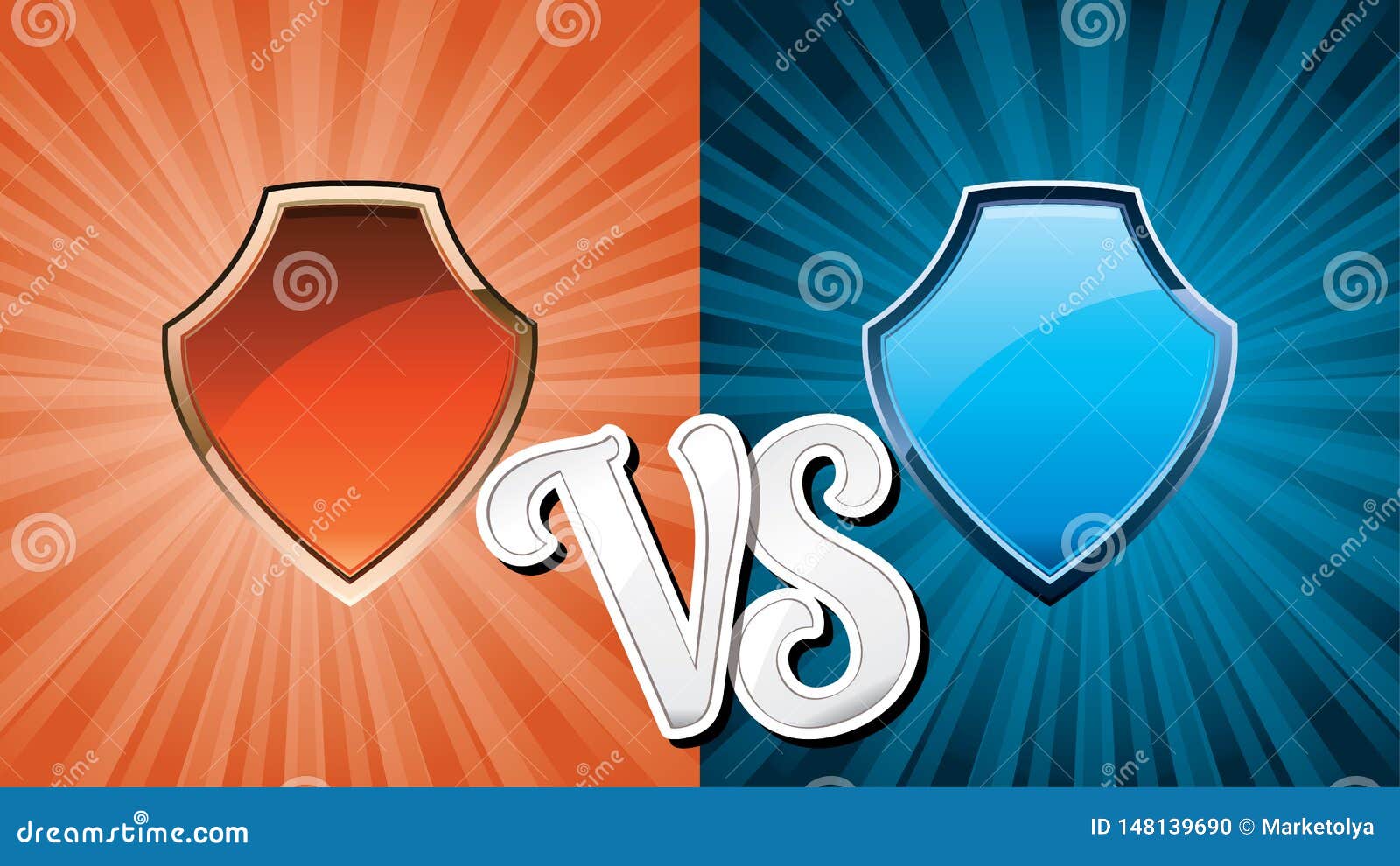 Background with Red and Blue Team Shields Versus Stock Vector ...