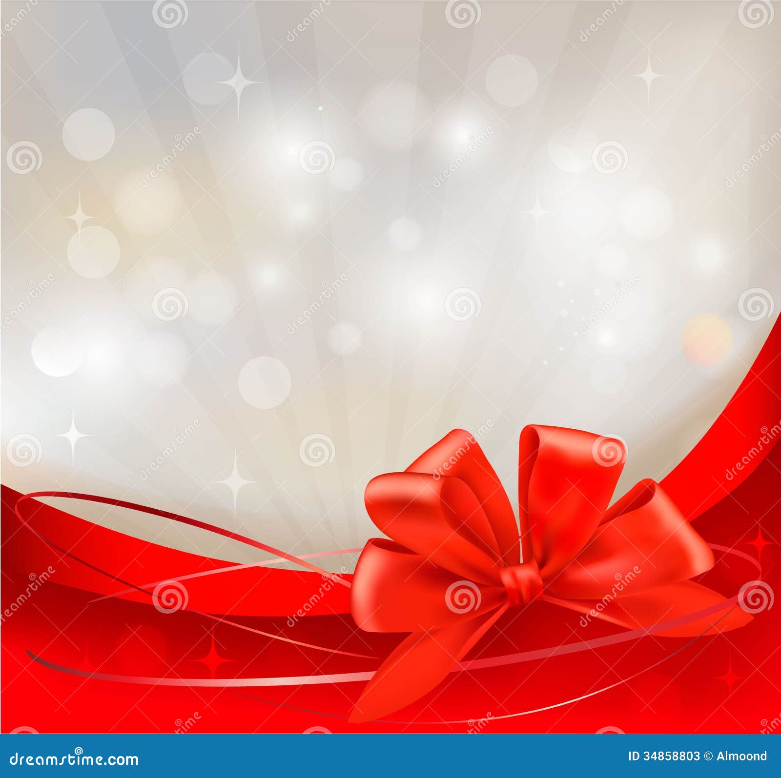 Background with Red Bow and Ribbons. Stock Vector - Illustration of ...