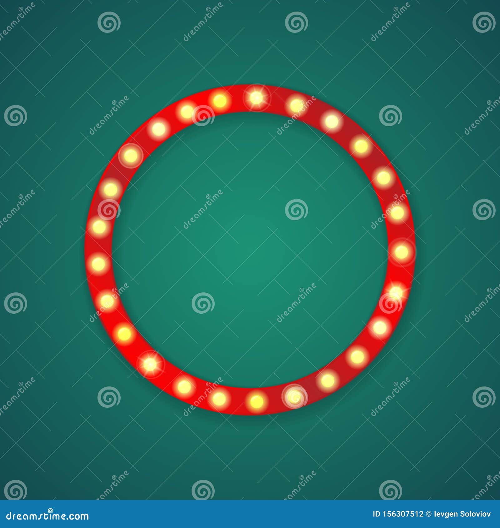Red Light Circle Frame Background Stock Vector - Illustration of casino ...