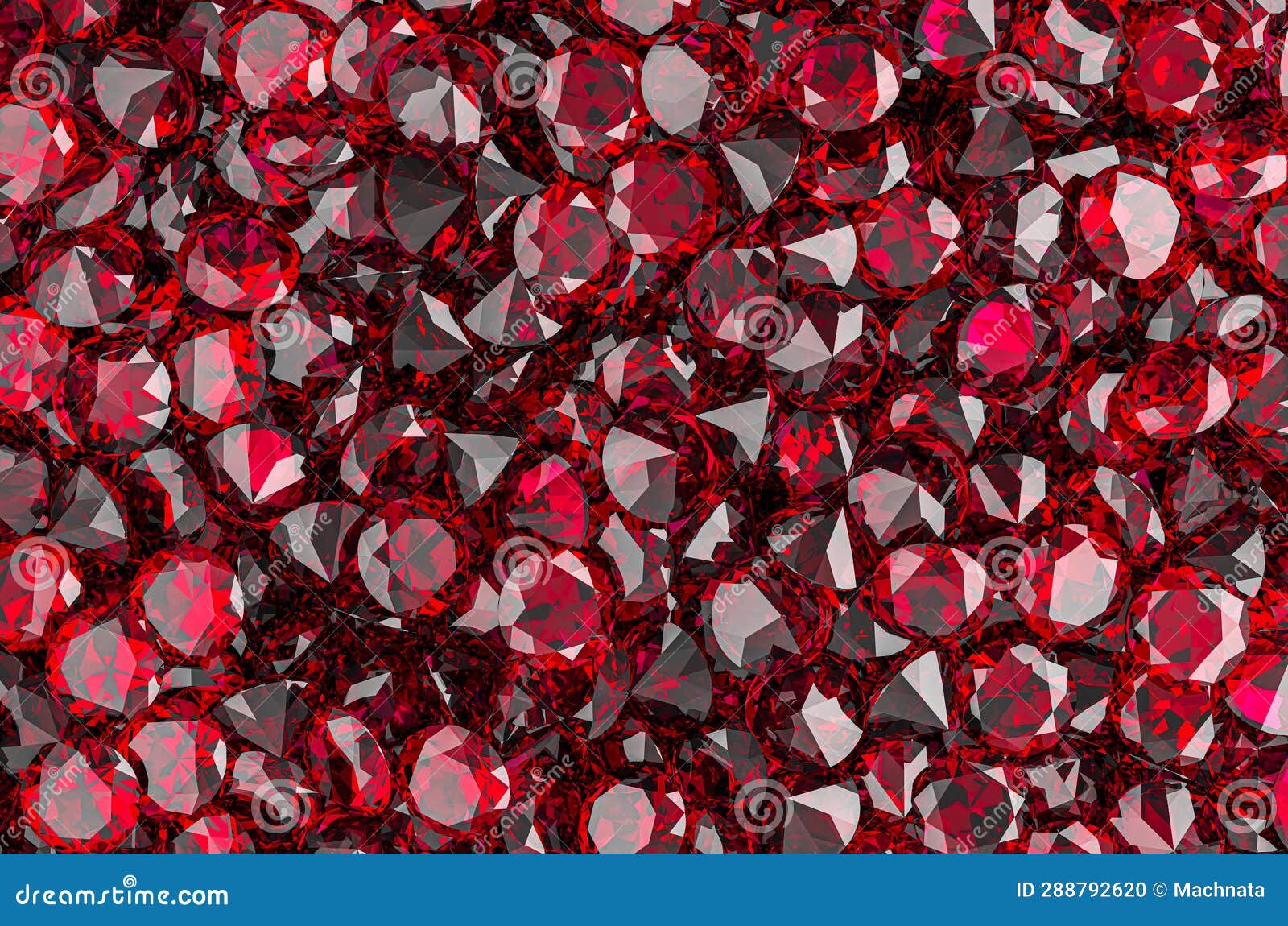 Background from Red Diamonds or Gemstones with Brilliant Cut. 3D ...