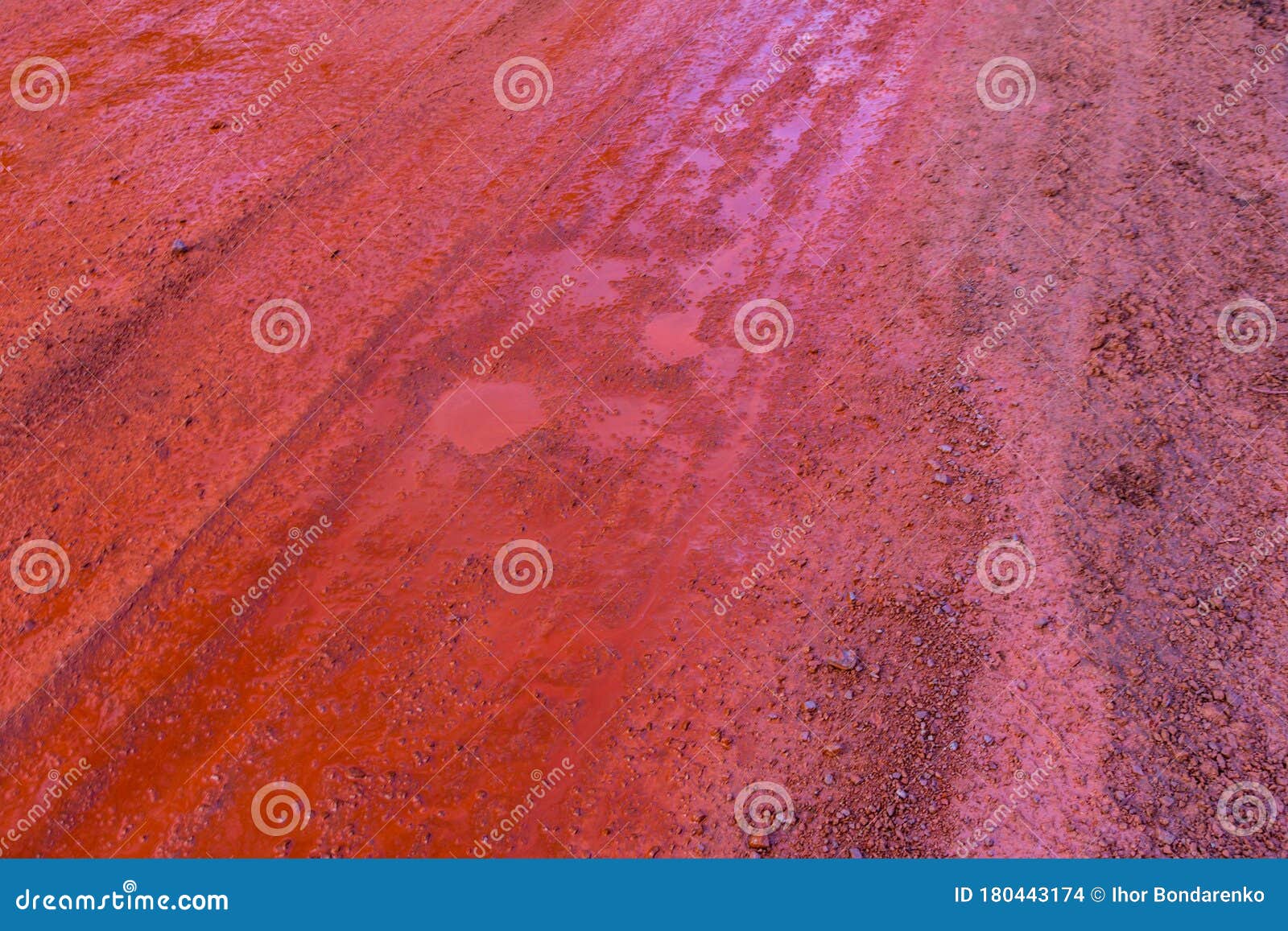 Background of Red Dirt Road Polluted with the Iron Ore. Environmental ...