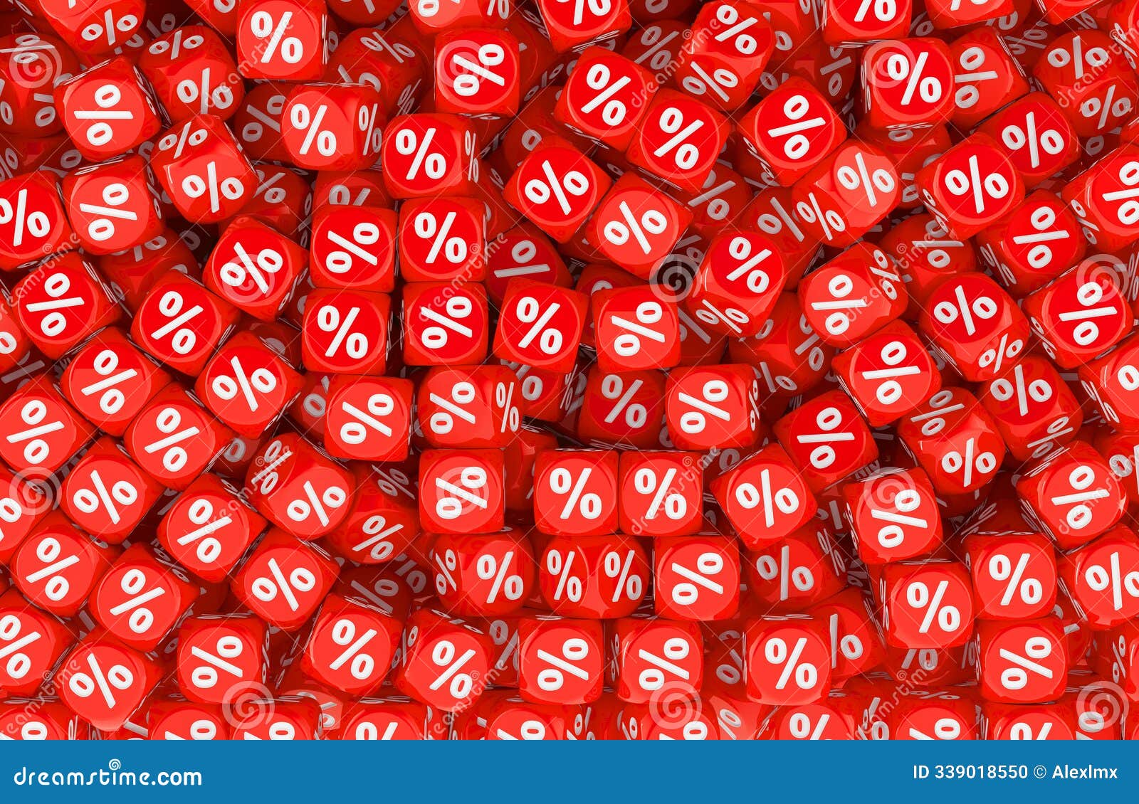 Background from Red Discount Cubes, Dice with Percent Signs. 3D ...