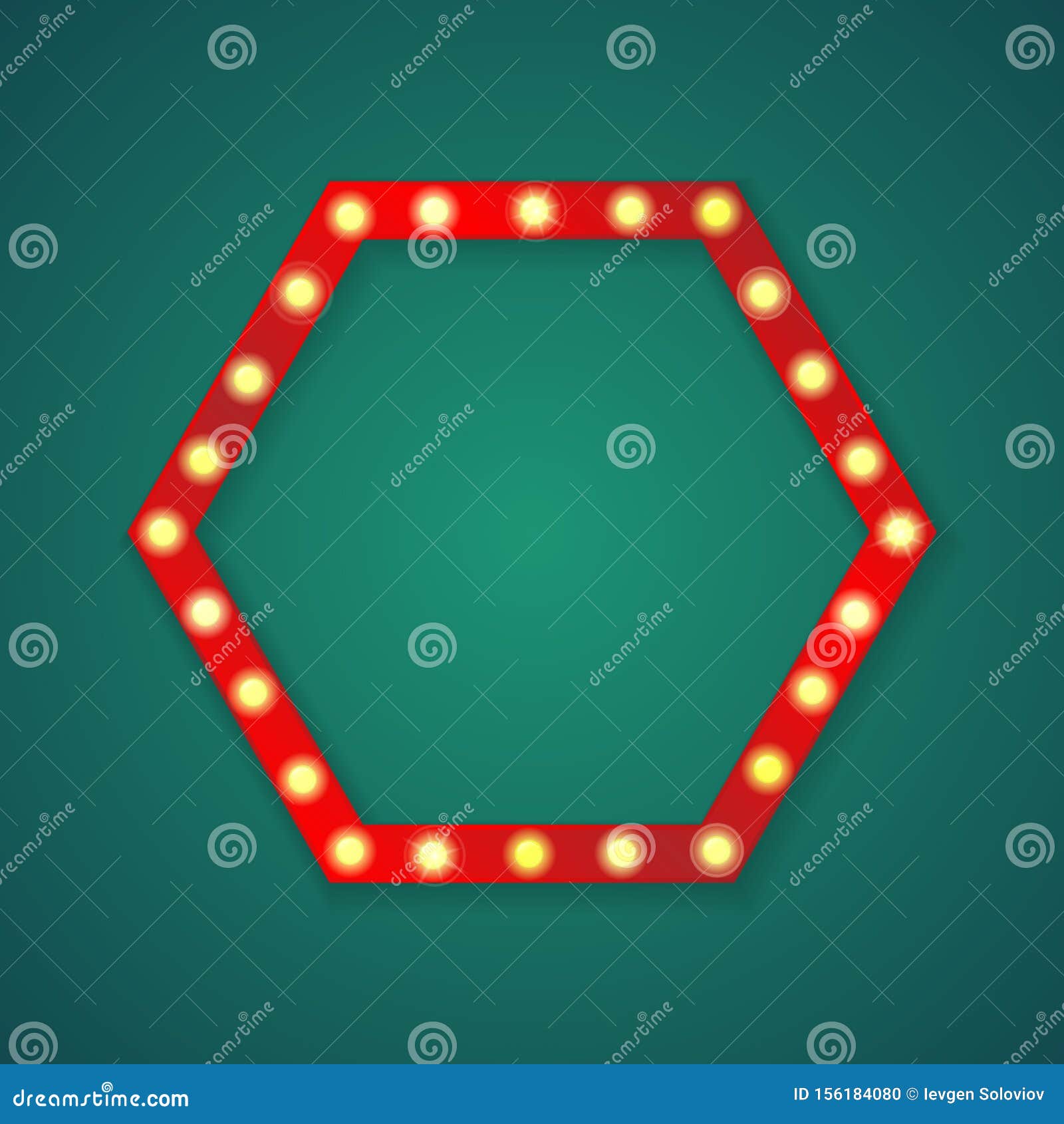 Red Light Hexagon Frame Wallpaper Stock Vector - Illustration of light ...