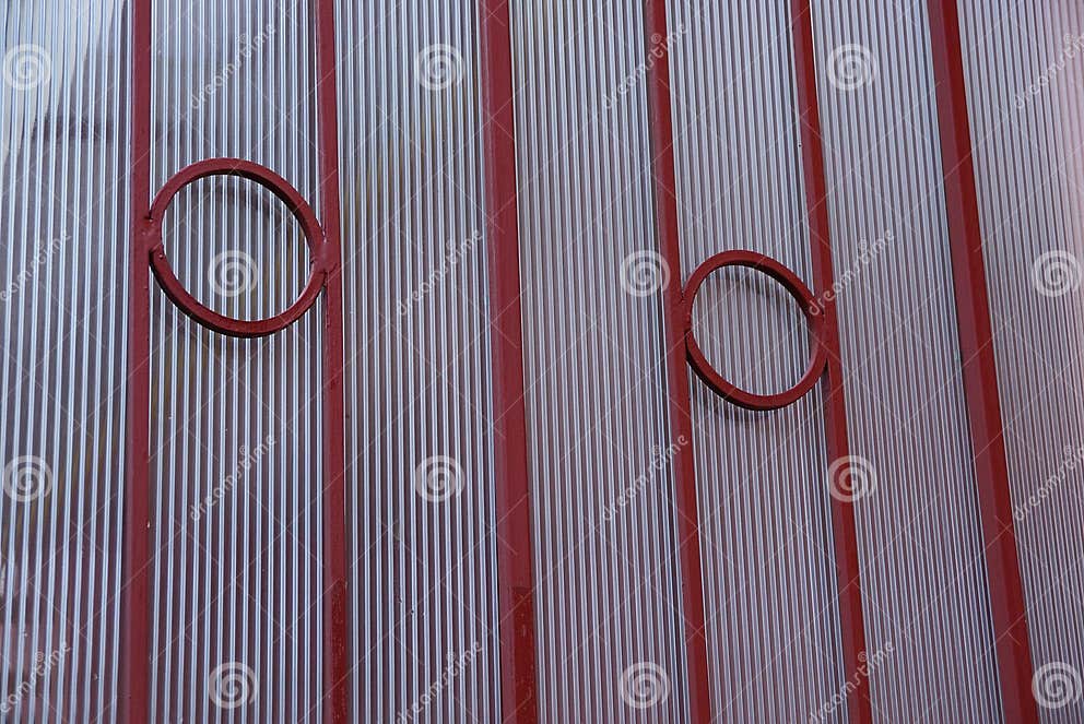Texture of Red Iron Rods on a Gray Plastic Wall Stock Photo - Image of ...