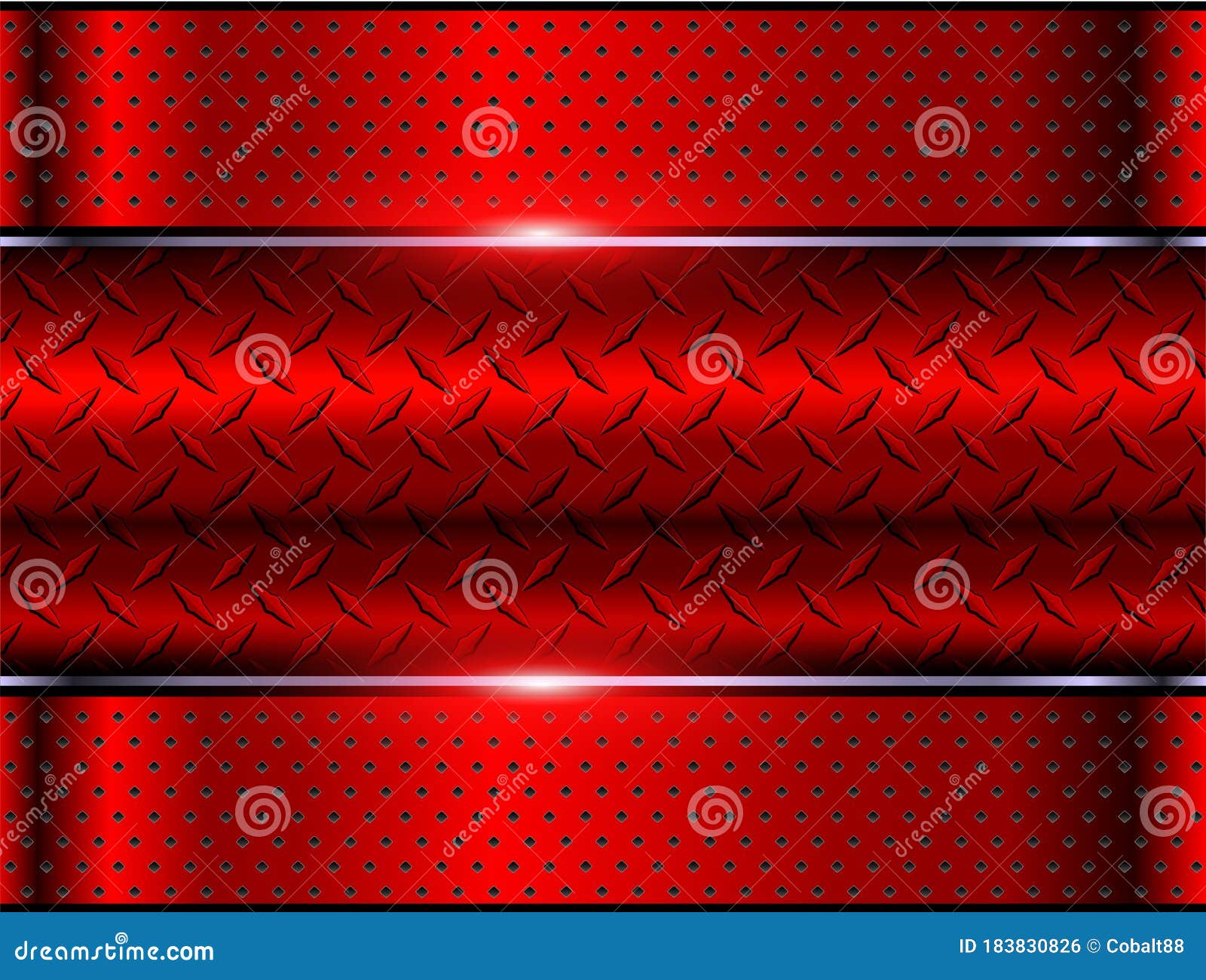 Background Red Metallic 3d Chrome Stock Vector - Illustration of panel ...