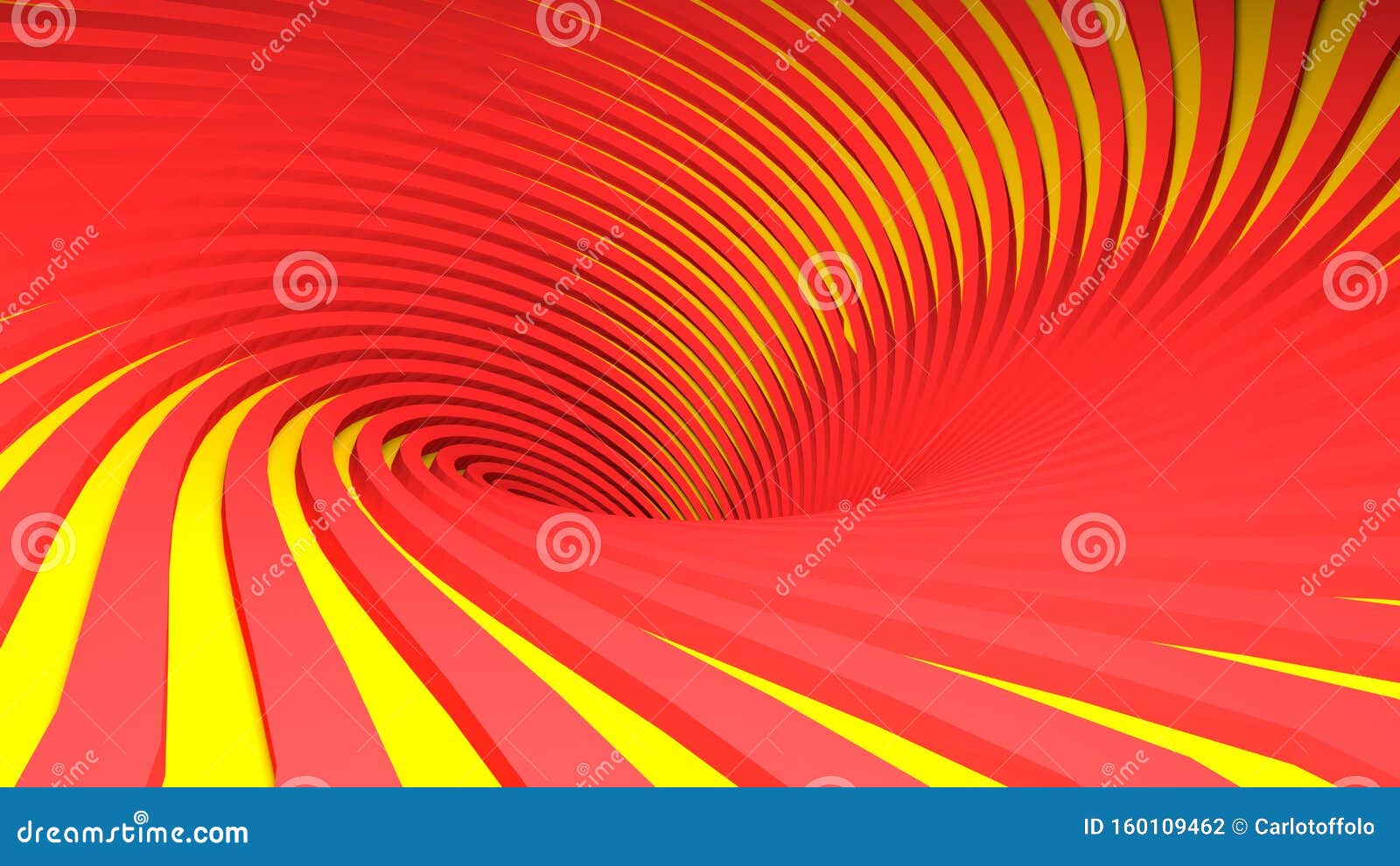 Red And Orange Spiral Background 3d Rendering Illustration Stock