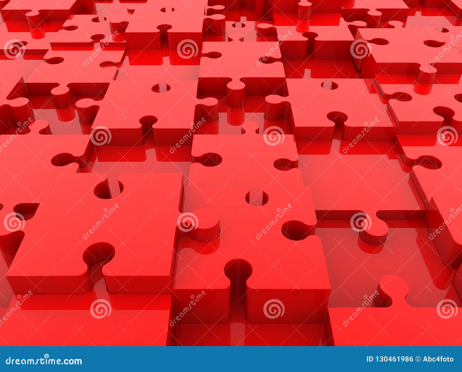 Background of Red Puzzles Pieces Stock Illustration - Illustration of ...