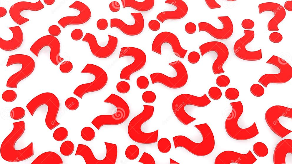 Background of Red Question Marks on White Background Stock Illustration ...