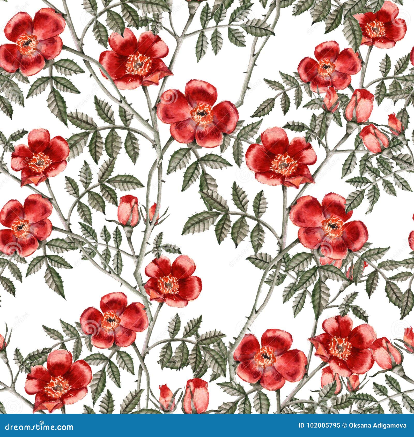 Background with a Red Rose. Seamless Pattern Stock Illustration ...