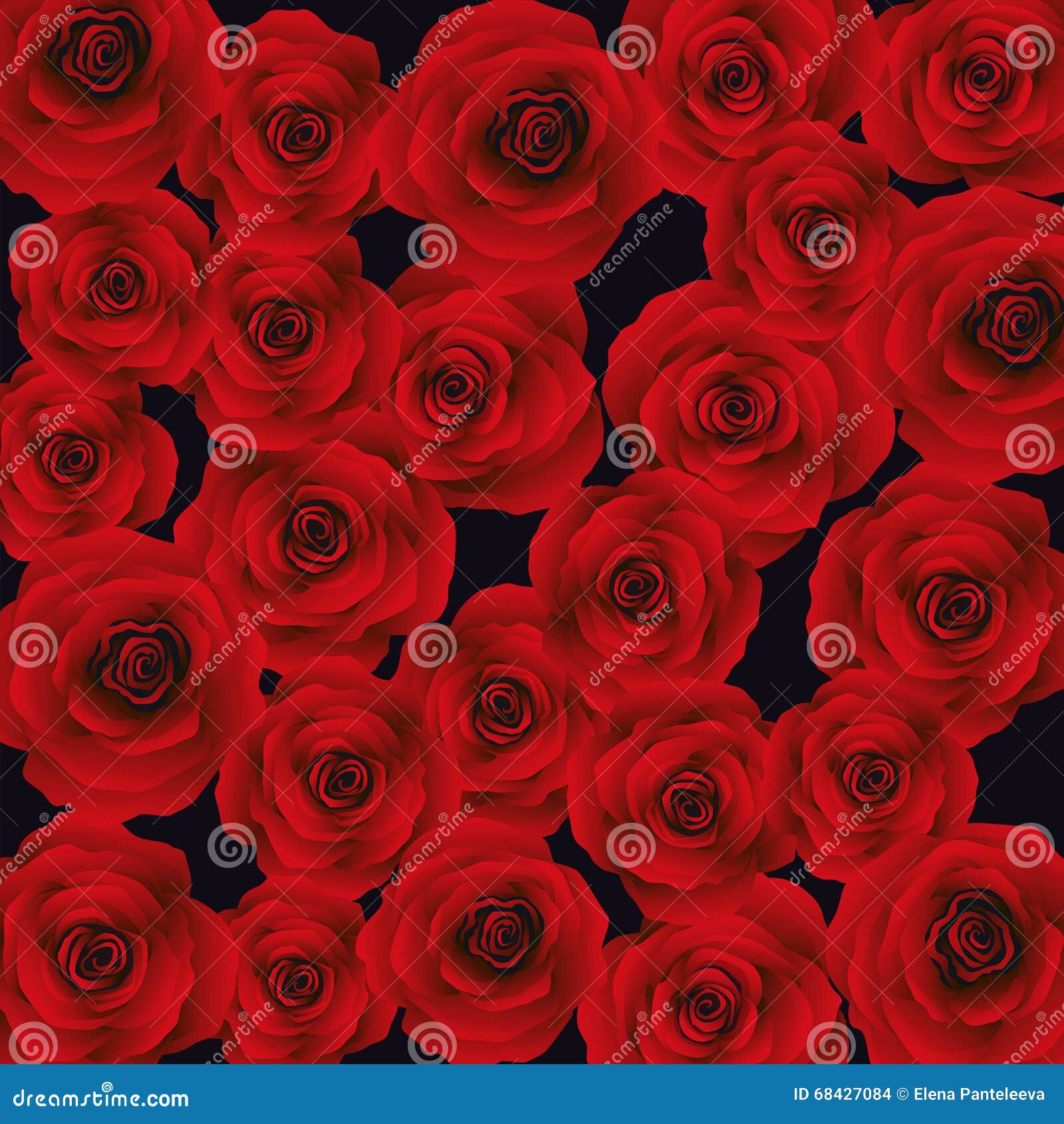 Background with Red Roses, Vector Stock Vector - Illustration of rose ...