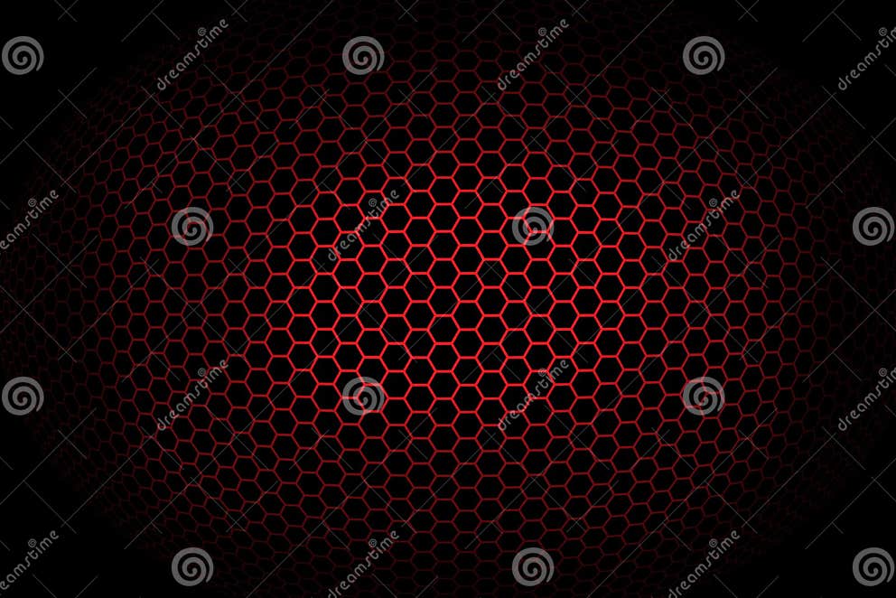 Background with Red Spherical Octagonal Grid Stock Illustration ...