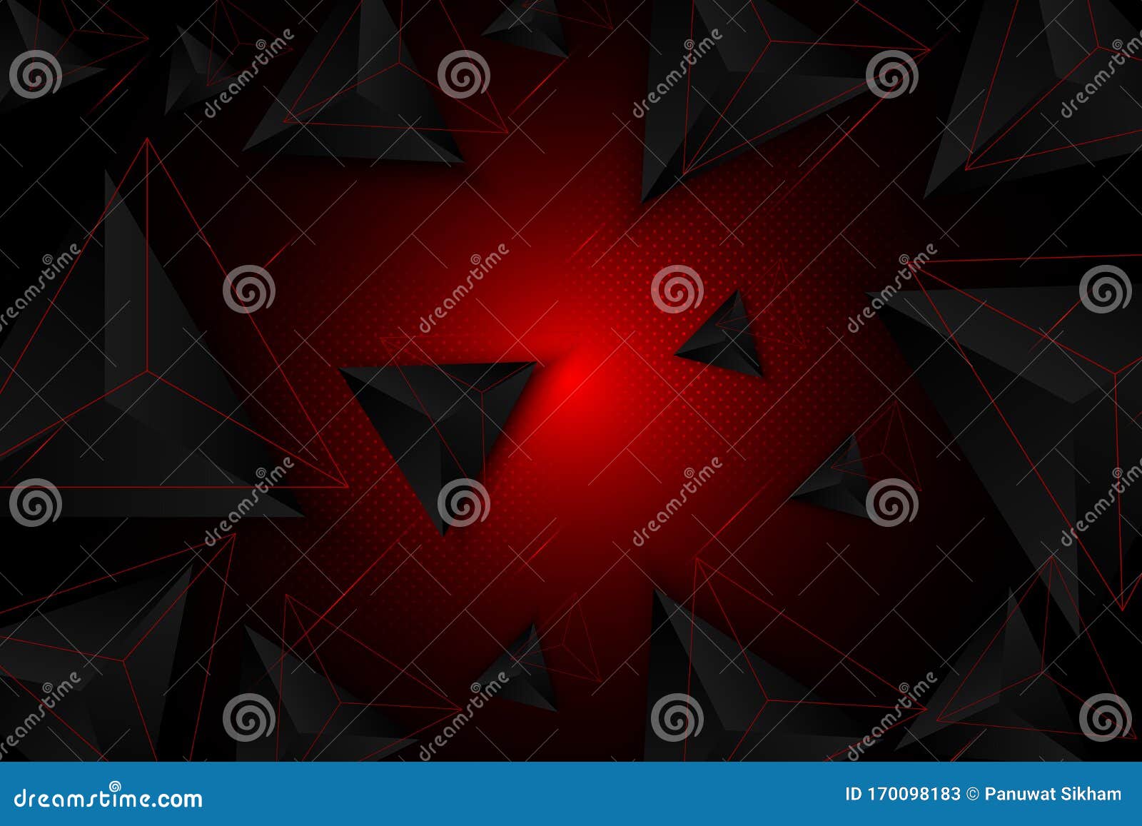 Background Red Triangle and Black, Abstract Geometric Background ...
