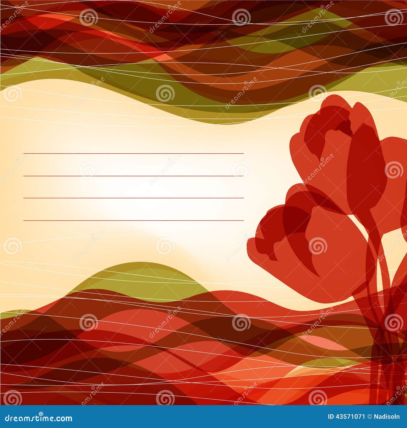 Background with Red Tulips with a Place for the Signature Stock Vector ...