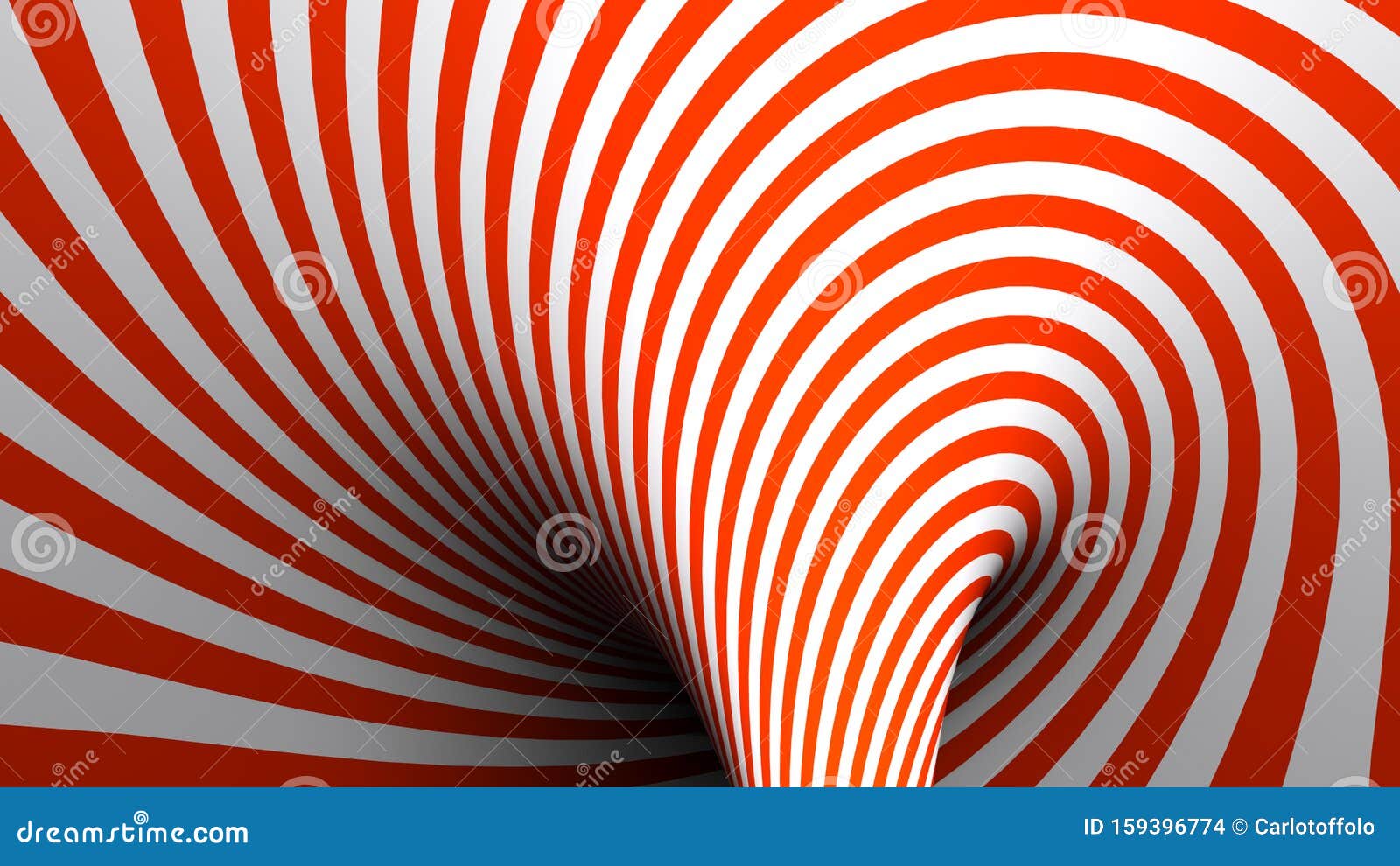 Red and White Spiral Background - 3D Rendering Illustration Stock ...