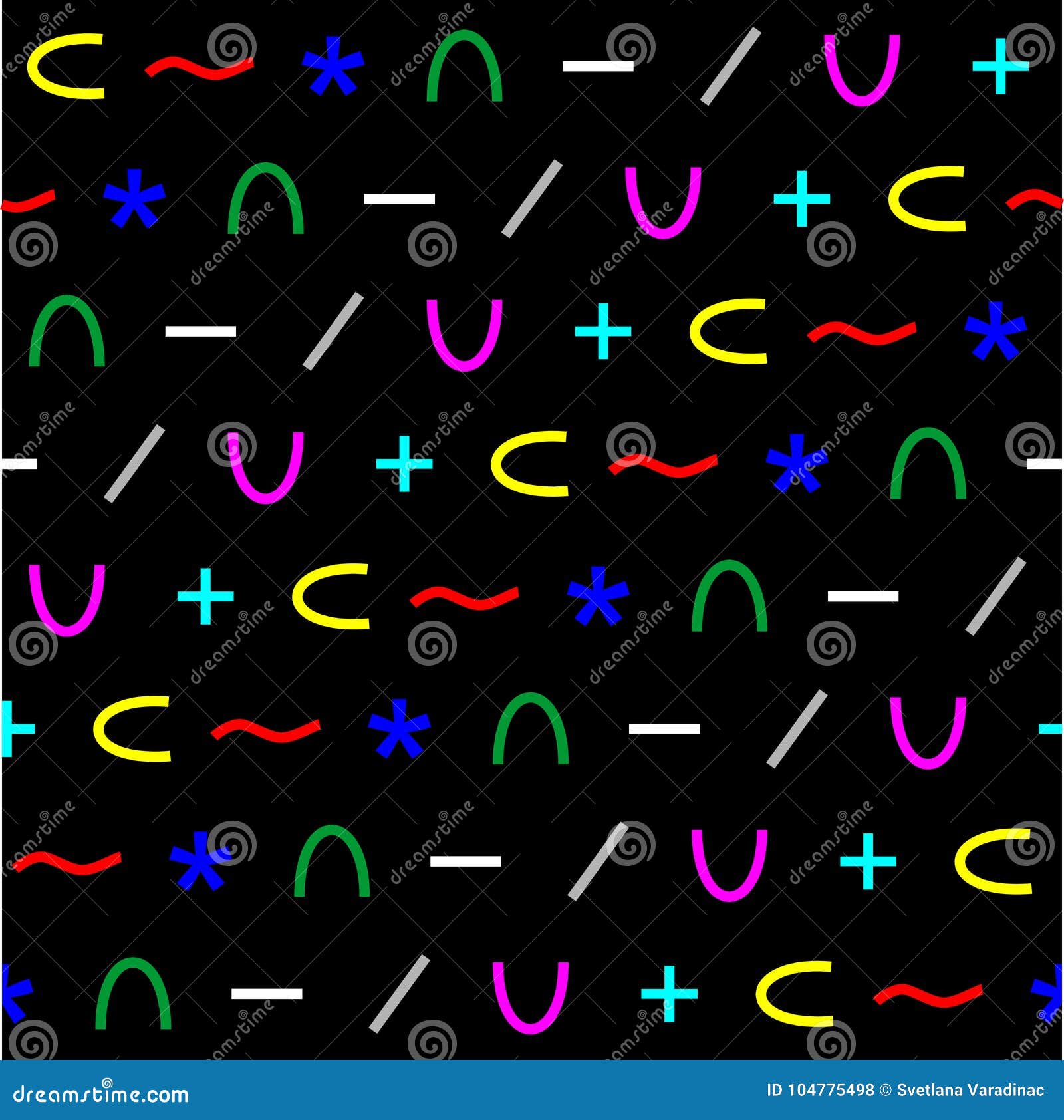 Color Seamless Mathematical Symbols Pattern. Stock Vector ...