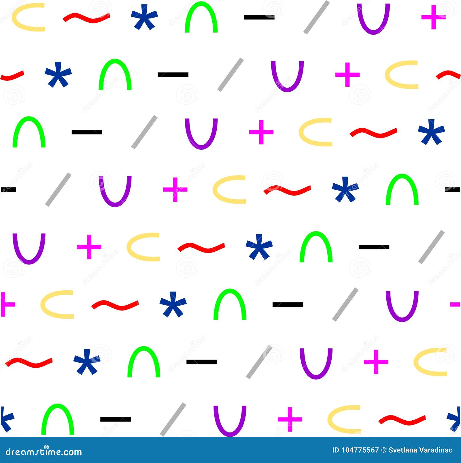 Color Seamless Mathematical Symbols Pattern. Stock Vector ...