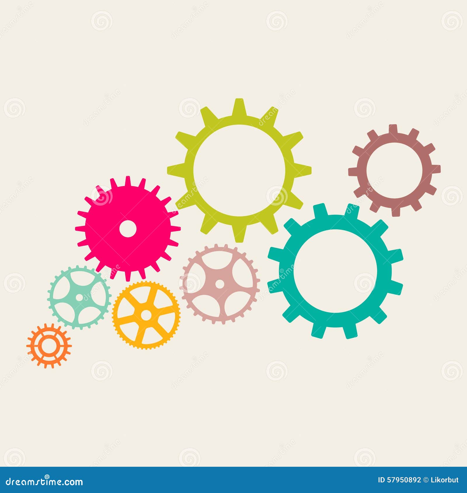 Background of Retro Color Cogwheel Stock Vector - Illustration of icons ...