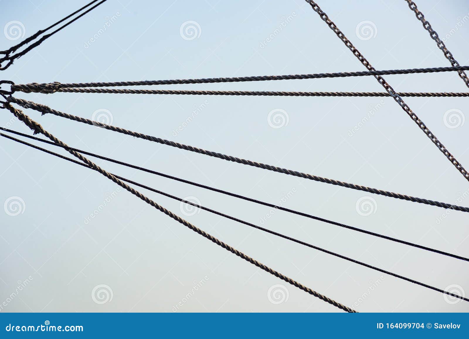 Background from Rigging Rope and Chain System Stock Photo - Image of ...